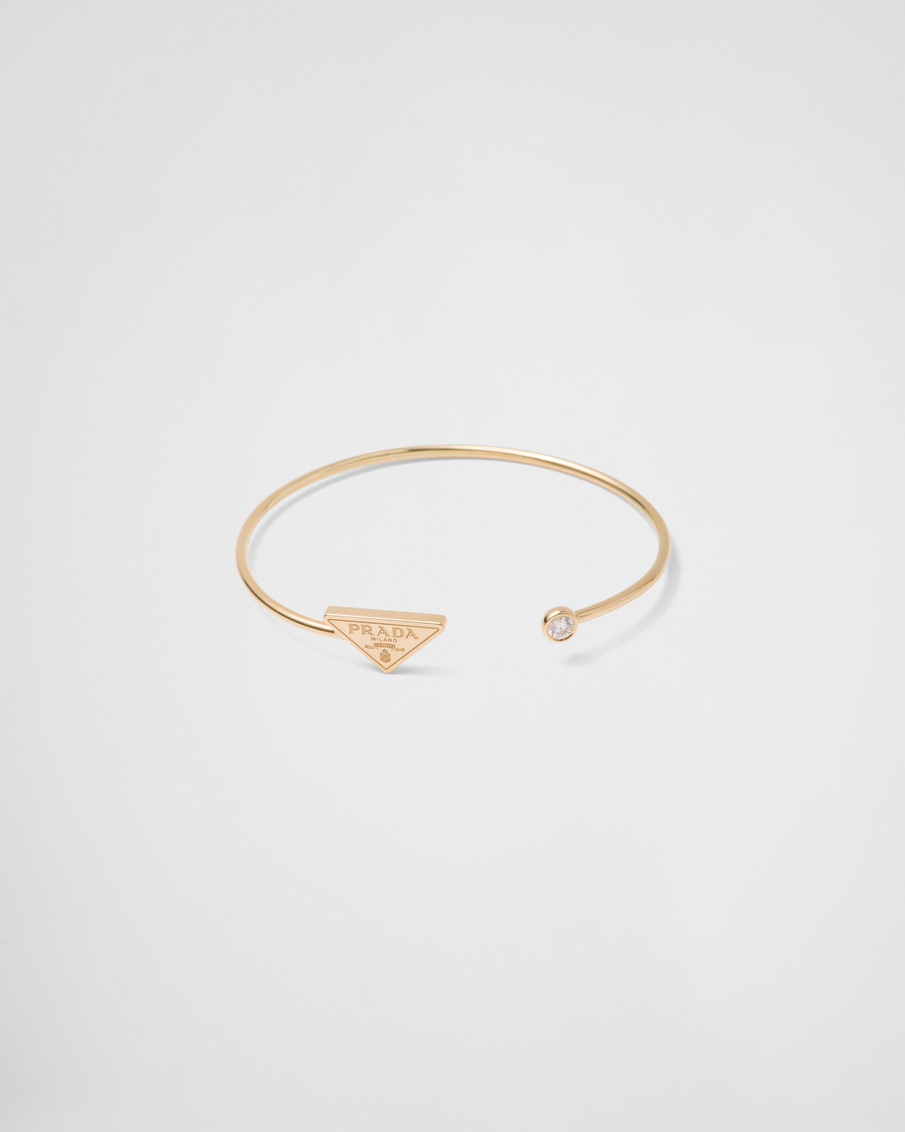 Gold/white Eternal Gold Bangle Bracelet In Yellow Gold With Diamond | PRADA
