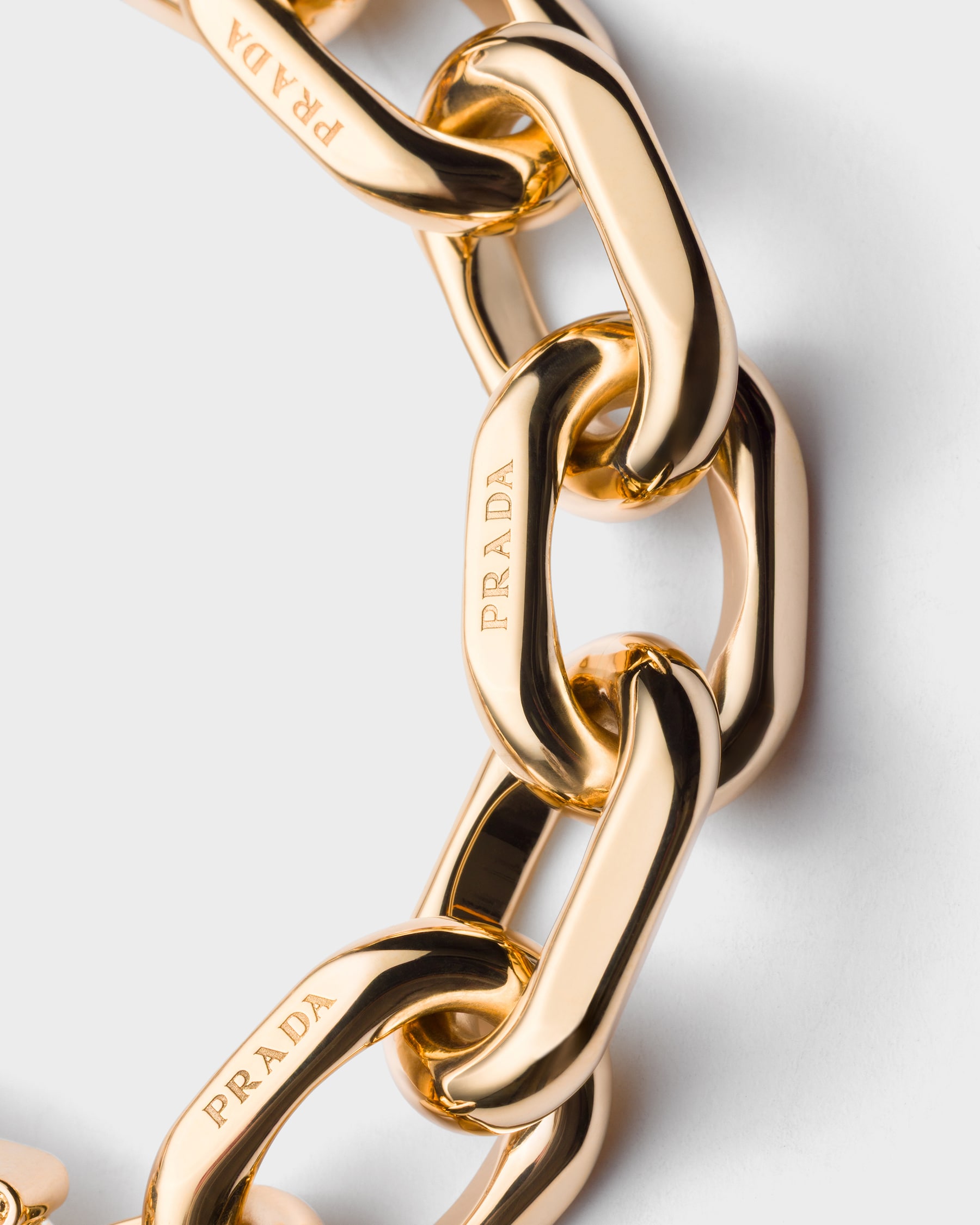 Gold/white Eternal Gold Chain Bracelet In Yellow Gold With Diamonds | PRADA