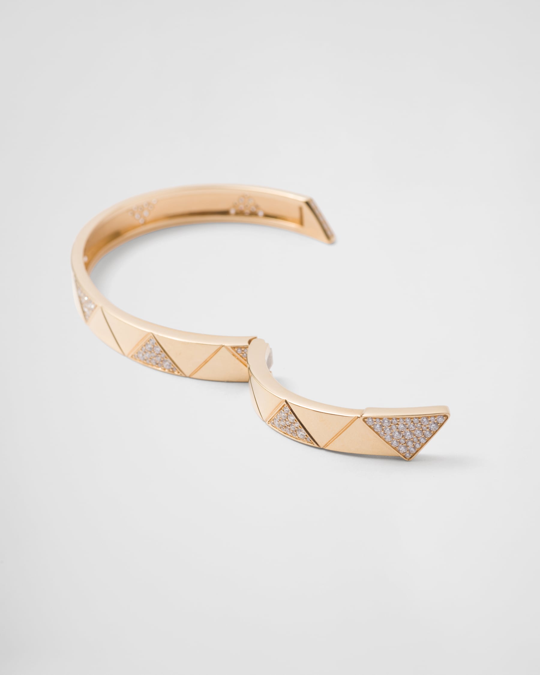 Gold/white Eternal Gold Bangle Bracelet In Yellow Gold With Pavé ...