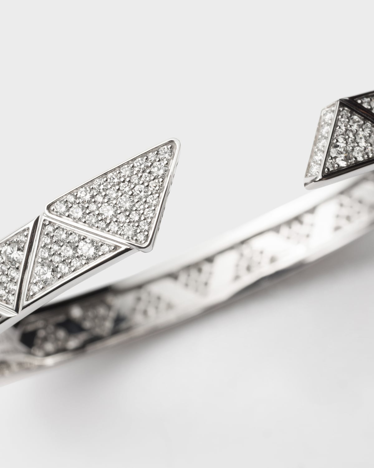 White Gold/ White Eternal Gold Bangle Bracelet In White Gold With Pavé ...