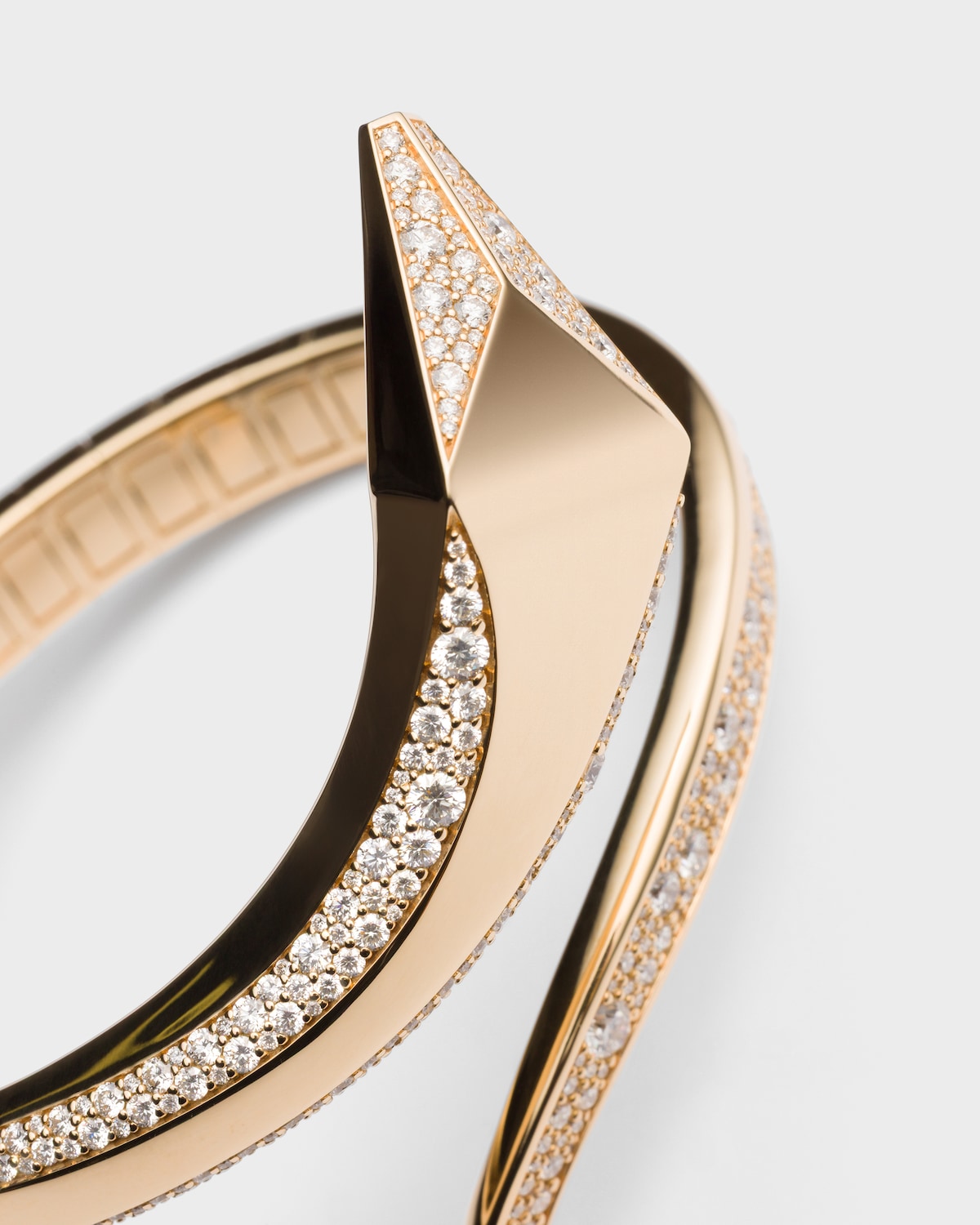 Gold/white Eternal Gold Snake Bracelet In Yellow Gold And Diamonds | PRADA