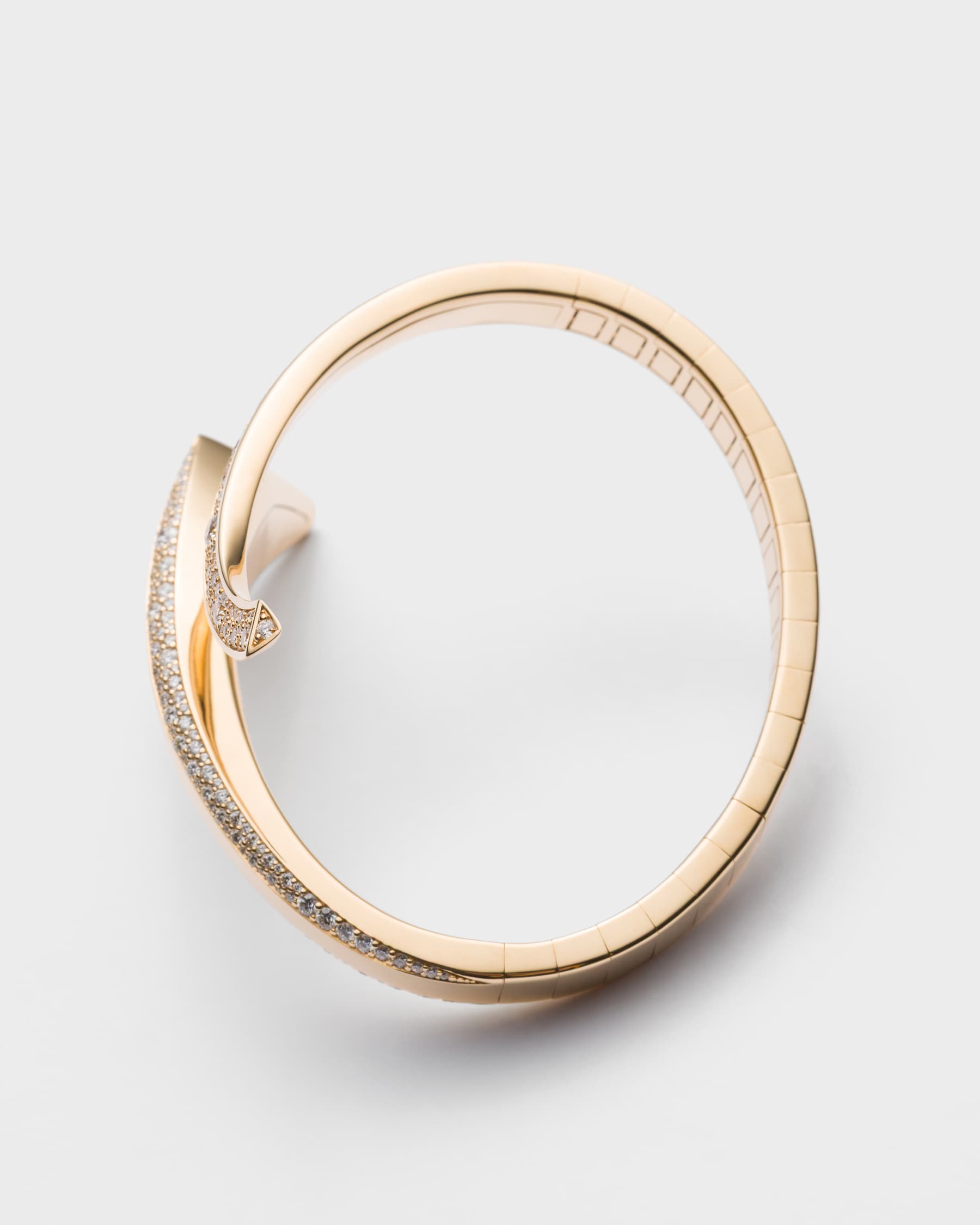 Gold/white Eternal Gold Snake Bracelet In Yellow Gold And Diamonds | PRADA