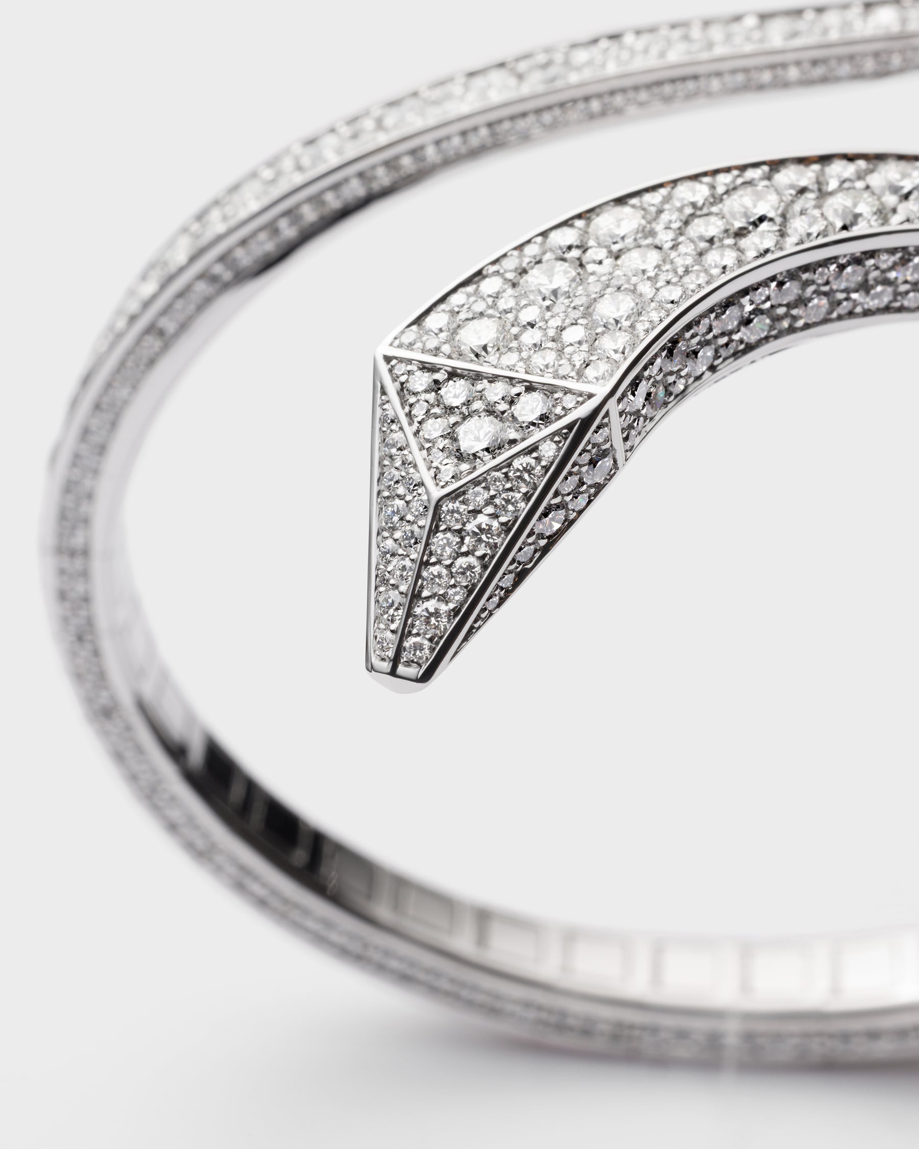 White Gold/ White Eternal Gold Snake Bracelet In White Gold And ...