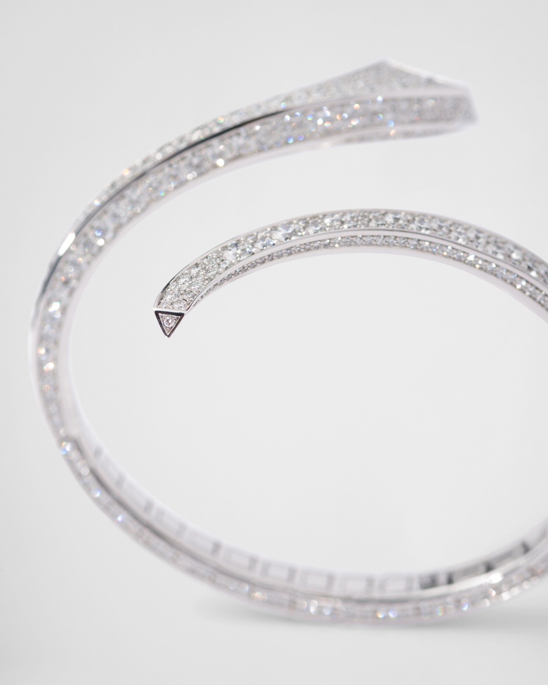 White Gold/ White Eternal Gold Snake Bracelet In White Gold And ...