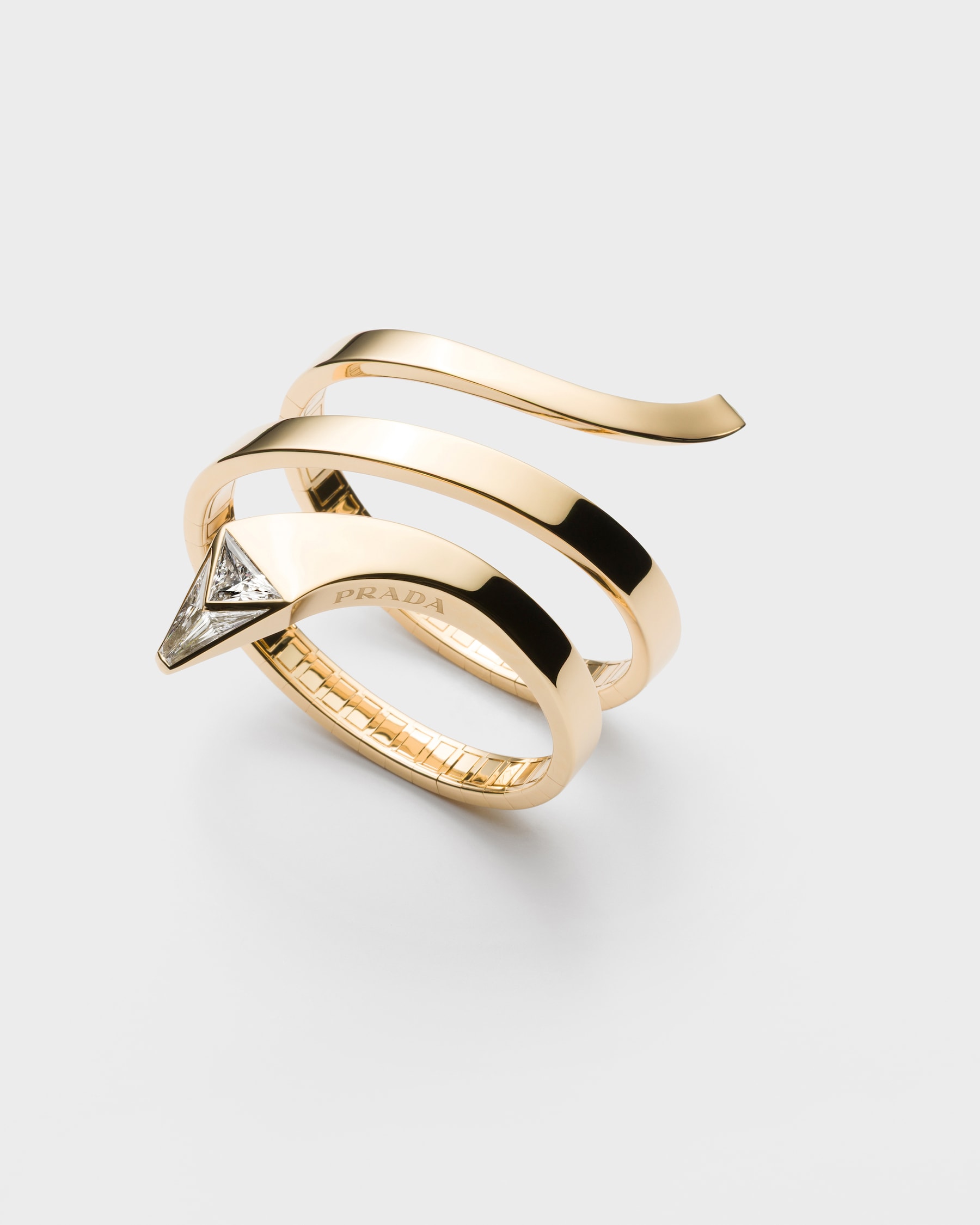 Gold/white Eternal Gold Snake Bracelet In Yellow Gold And Laboratory ...