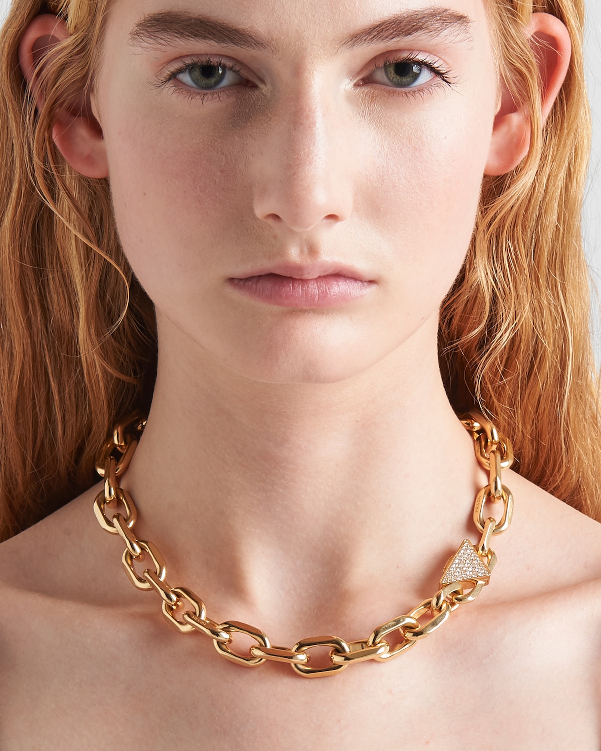 Gold/white Eternal Gold Chain Necklace In Yellow Gold With Diamonds | PRADA