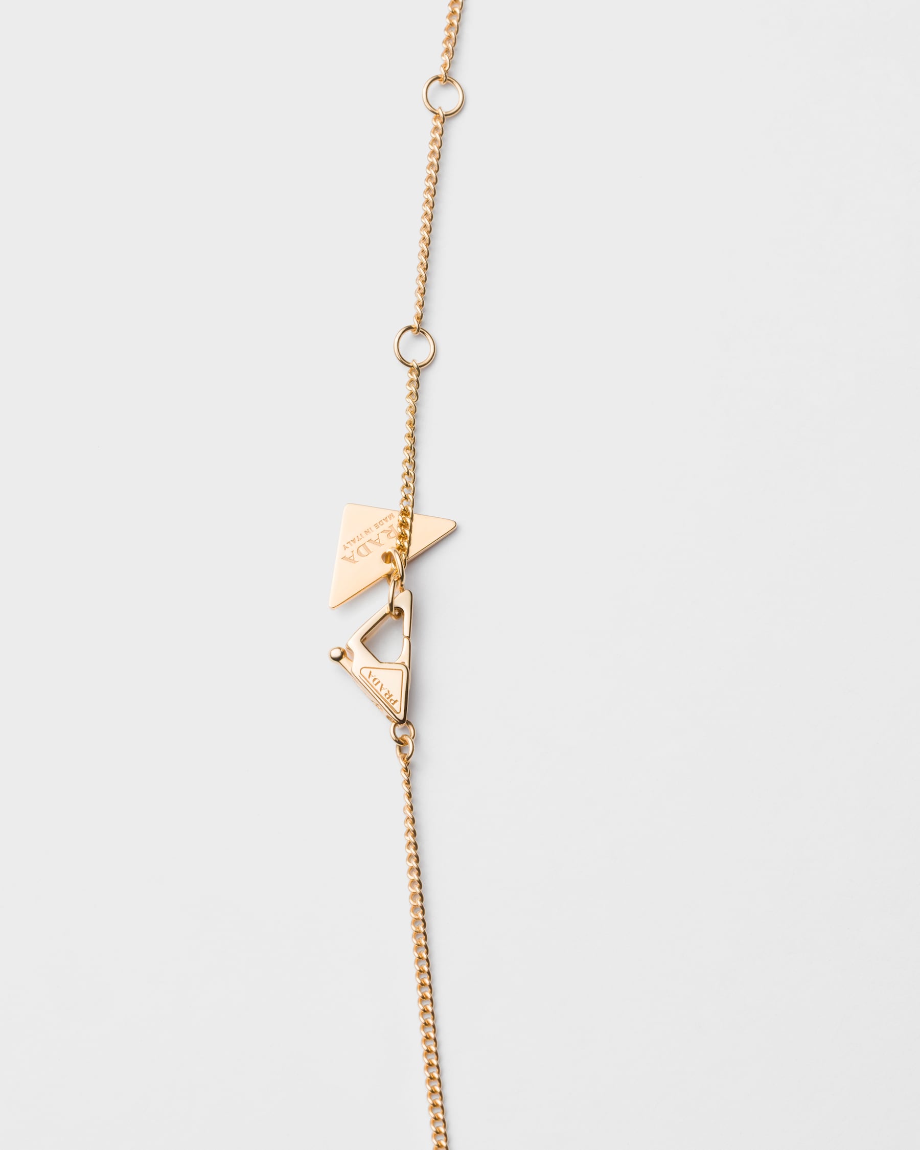 Gold/white Eternal Gold Cut-out Pendant Necklace In Yellow Gold | PRADA