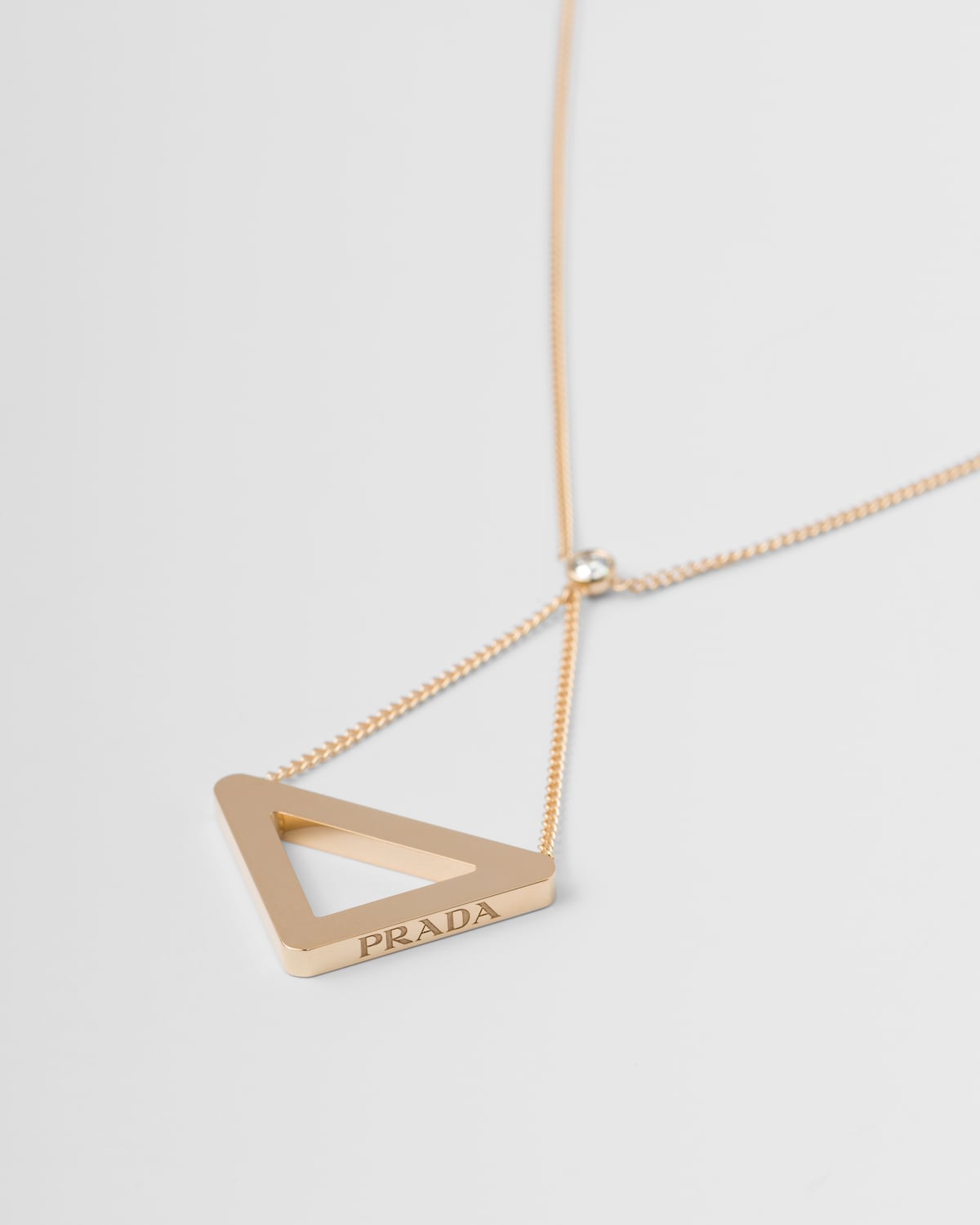 Gold/white Eternal Gold Cut-out Pendant Necklace In Yellow Gold | PRADA