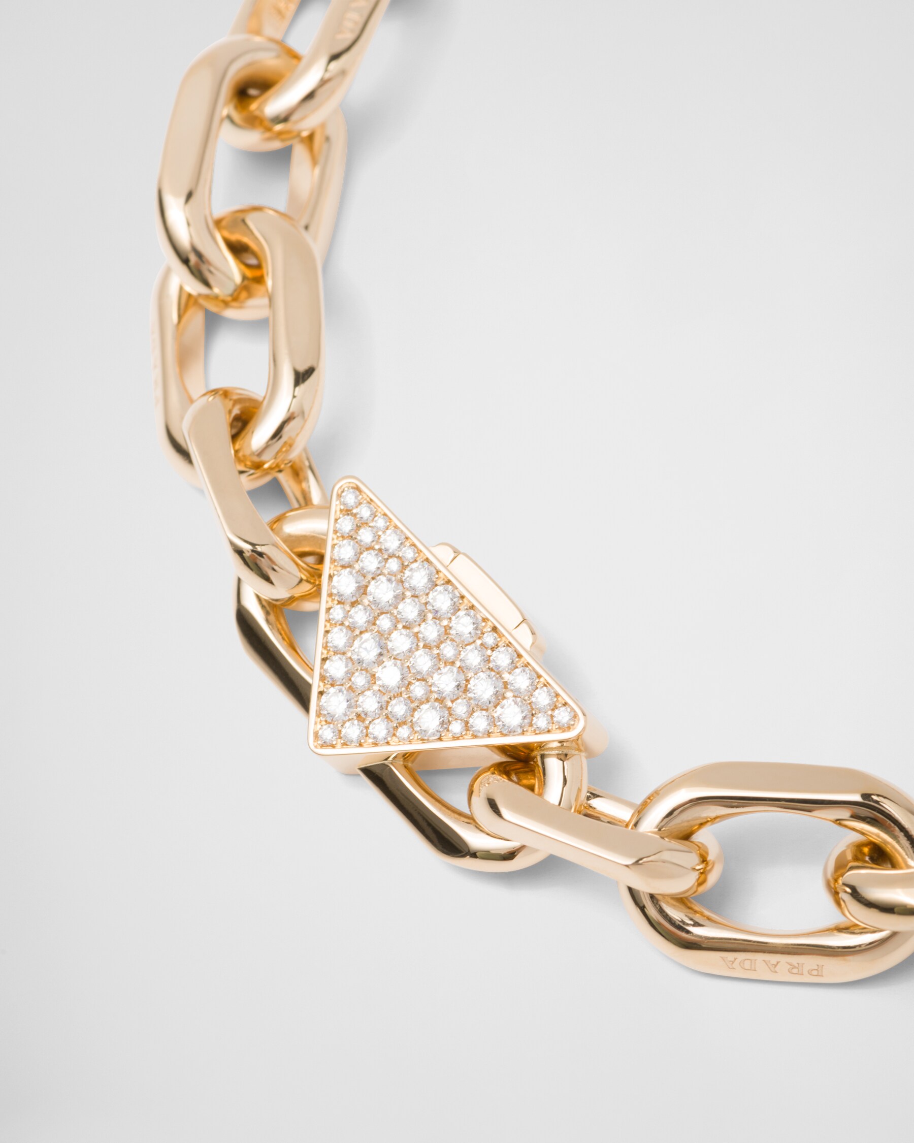 Gold/white Eternal Gold Chain Necklace In Yellow Gold With Diamonds | PRADA