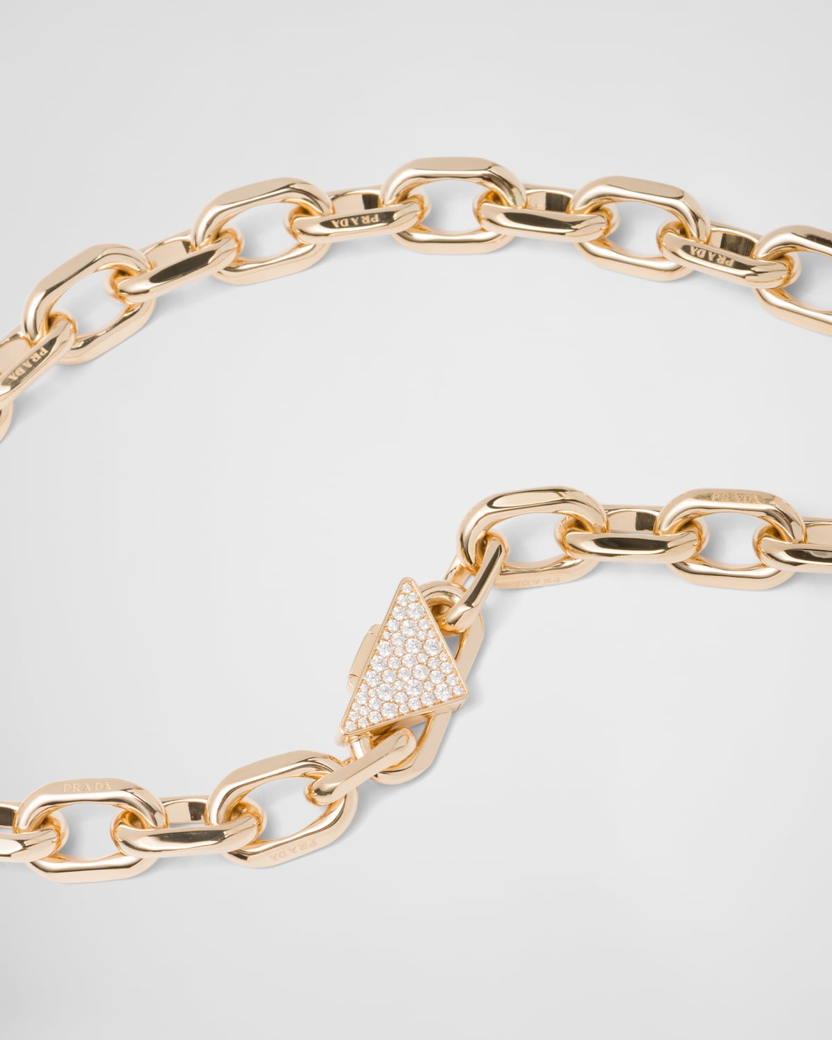 Gold/white Eternal Gold Chain Necklace In Yellow Gold With Diamonds | PRADA