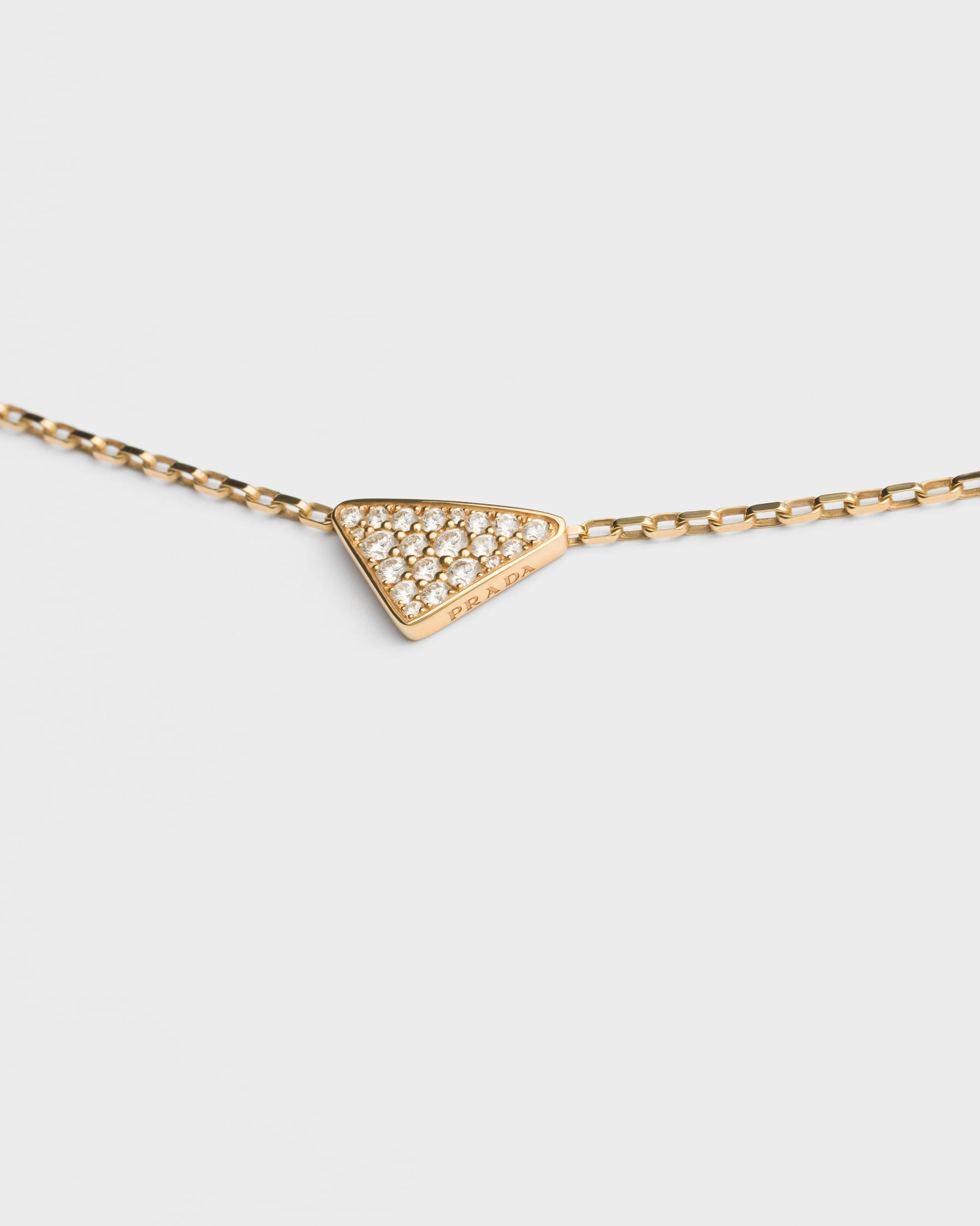 Gold/white Eternal Gold Micro Triangle Pendant Necklace In Yellow Gold ...