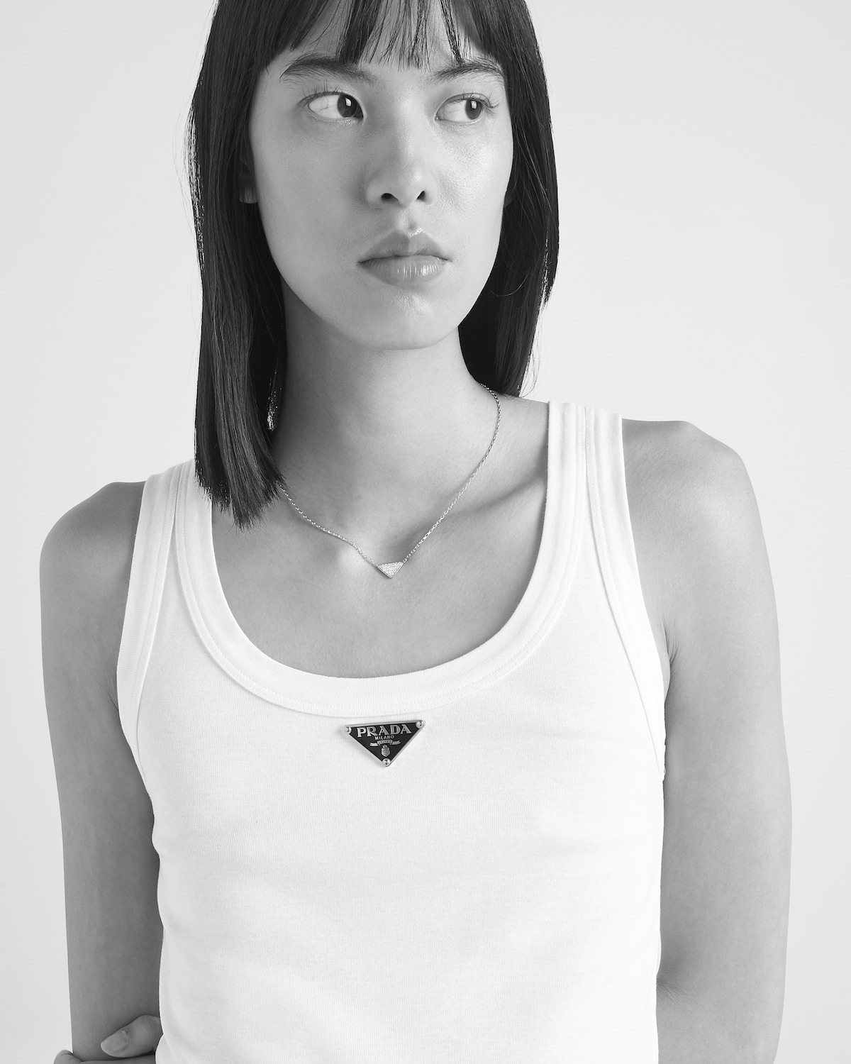 Gold/white Eternal Gold Micro Triangle Pendant Necklace In Yellow Gold ...