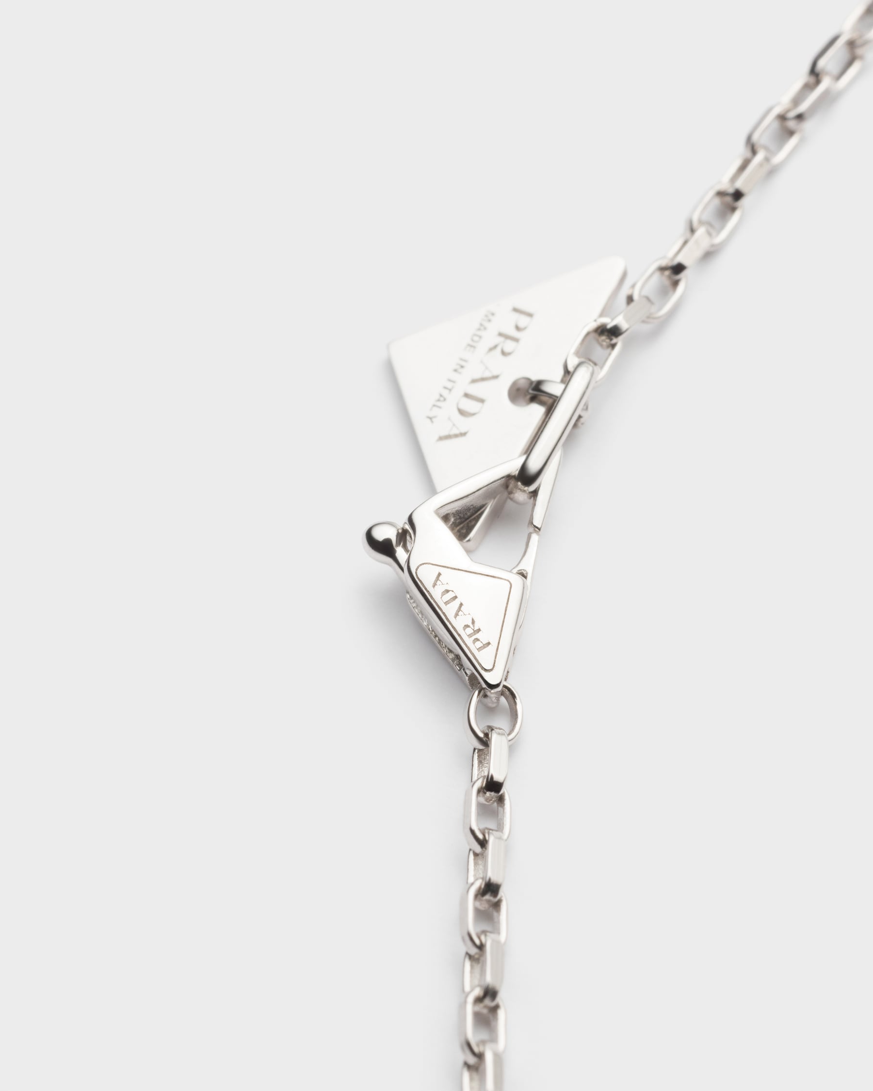White Gold/ White Eternal Gold Micro Triangle Pendant Necklace In White ...