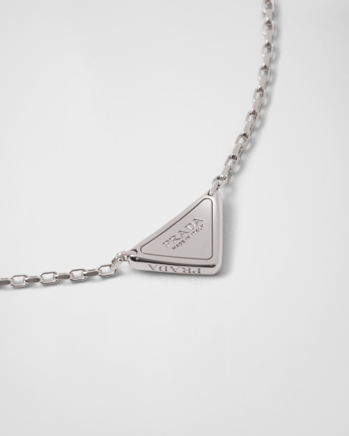 White Gold/ White Eternal Gold Micro Triangle Pendant Necklace In White ...