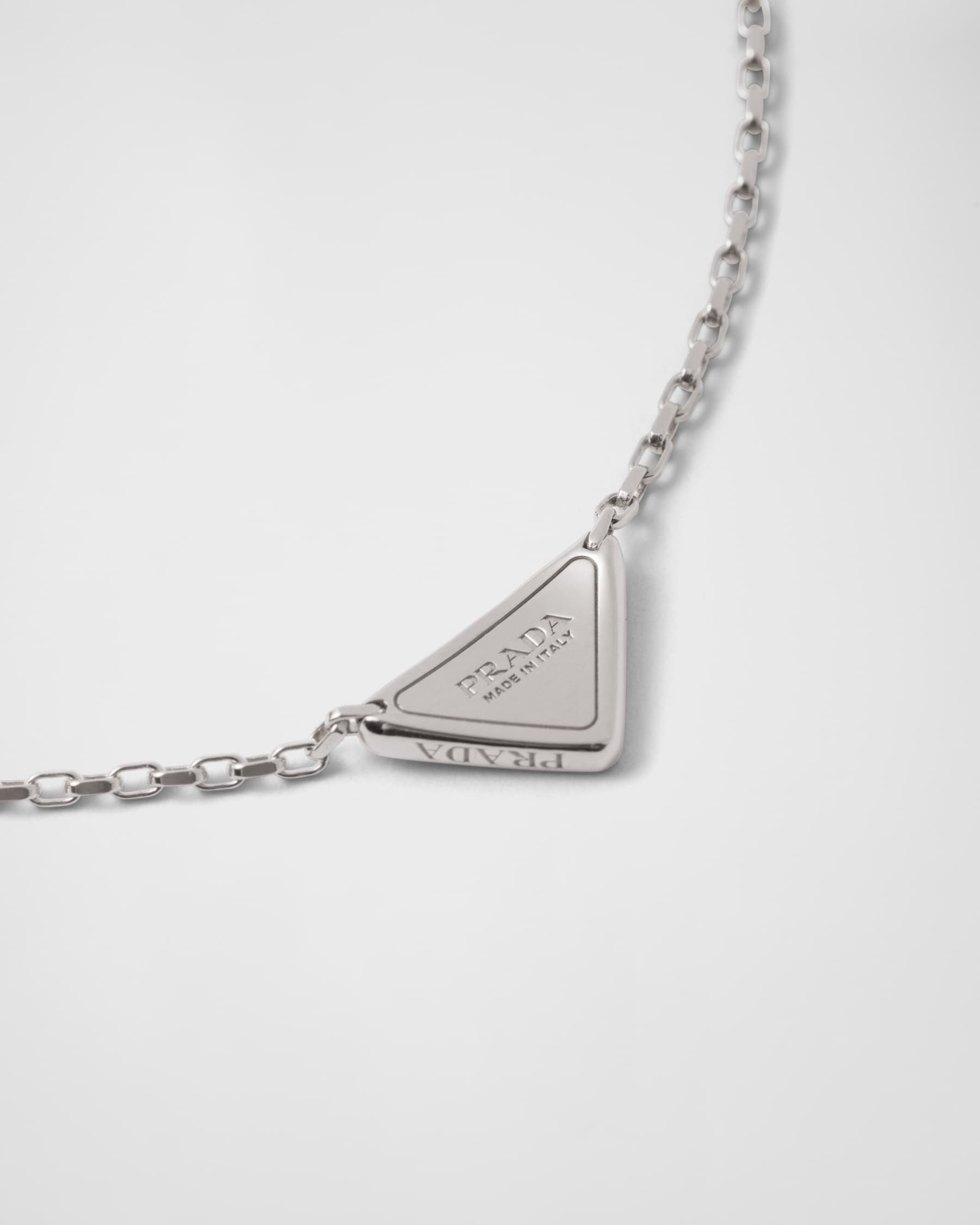 White Gold/ White Eternal Gold Micro Triangle Pendant Necklace In White ...