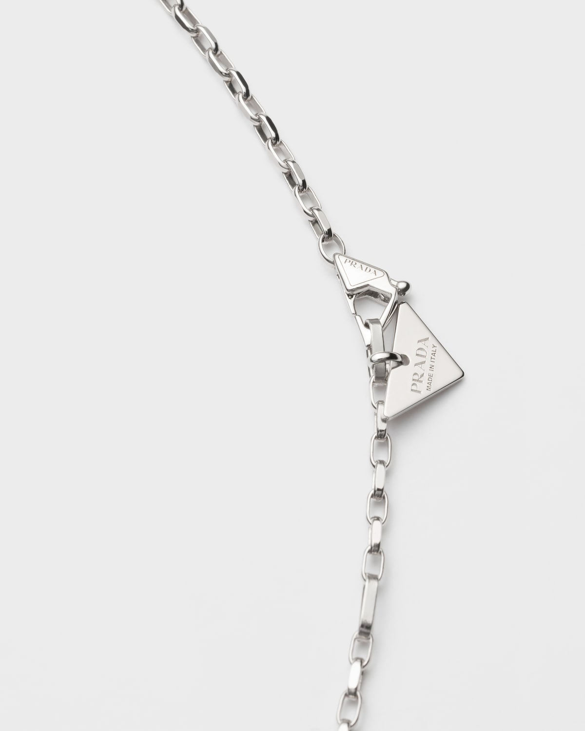 White Gold/ White Eternal Gold Mini Triangle Pendant Necklace In White ...