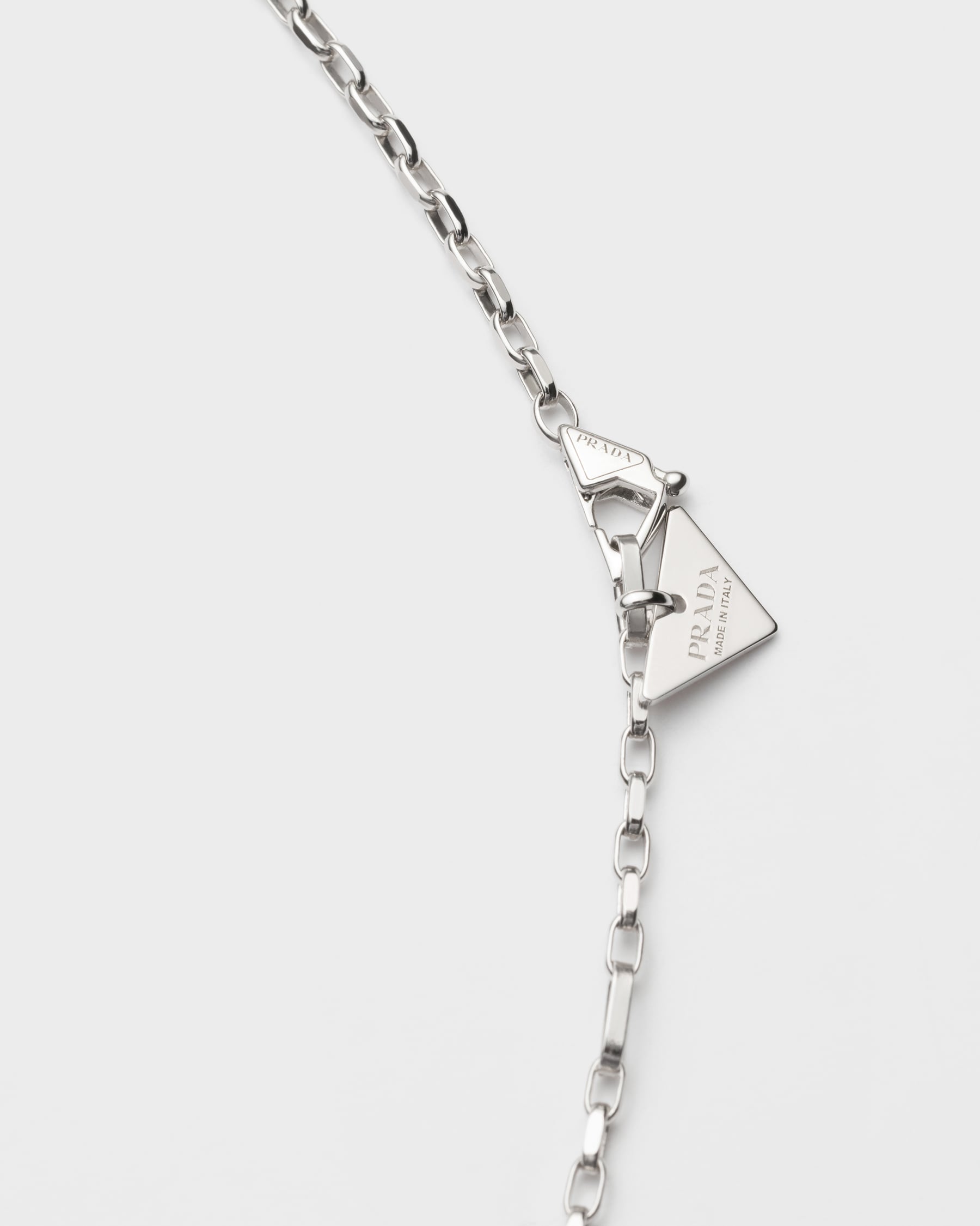 White Gold/ White Eternal Gold Mini Triangle Pendant Necklace In White ...