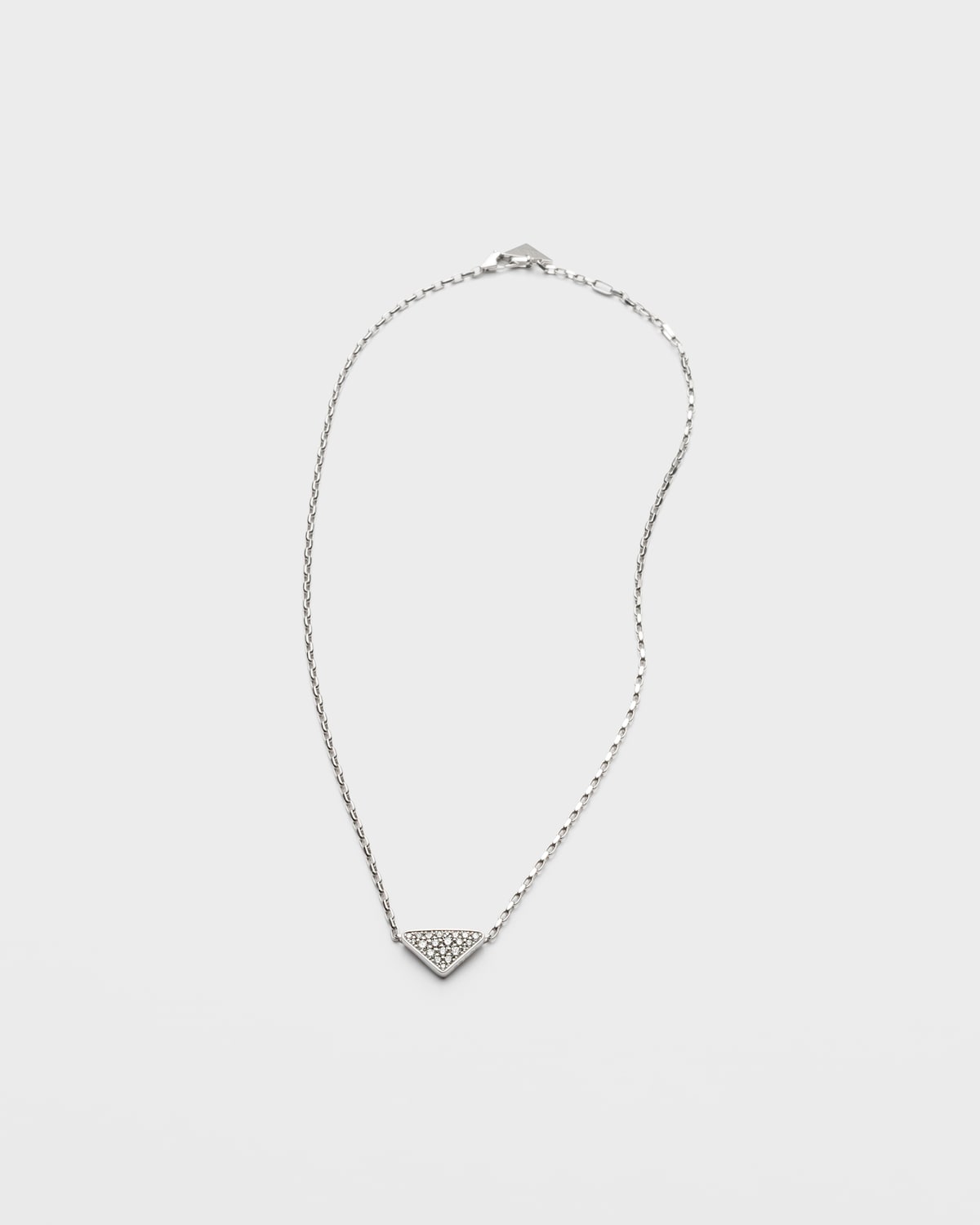 White Gold/ White Eternal Gold Mini Triangle Pendant Necklace In White ...