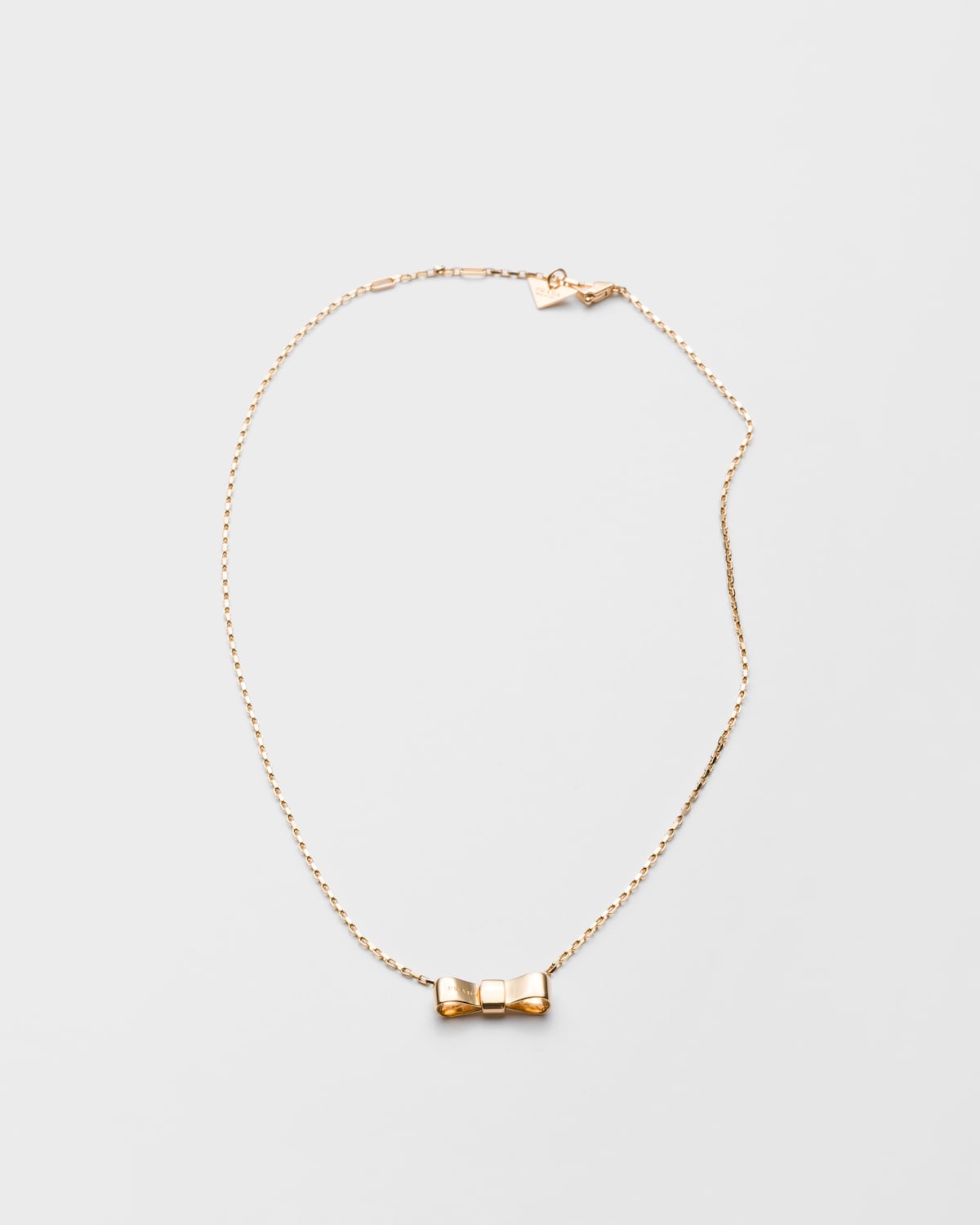 Gold Eternal Gold Bow Pendant Necklace - Yellow Gold | PRADA