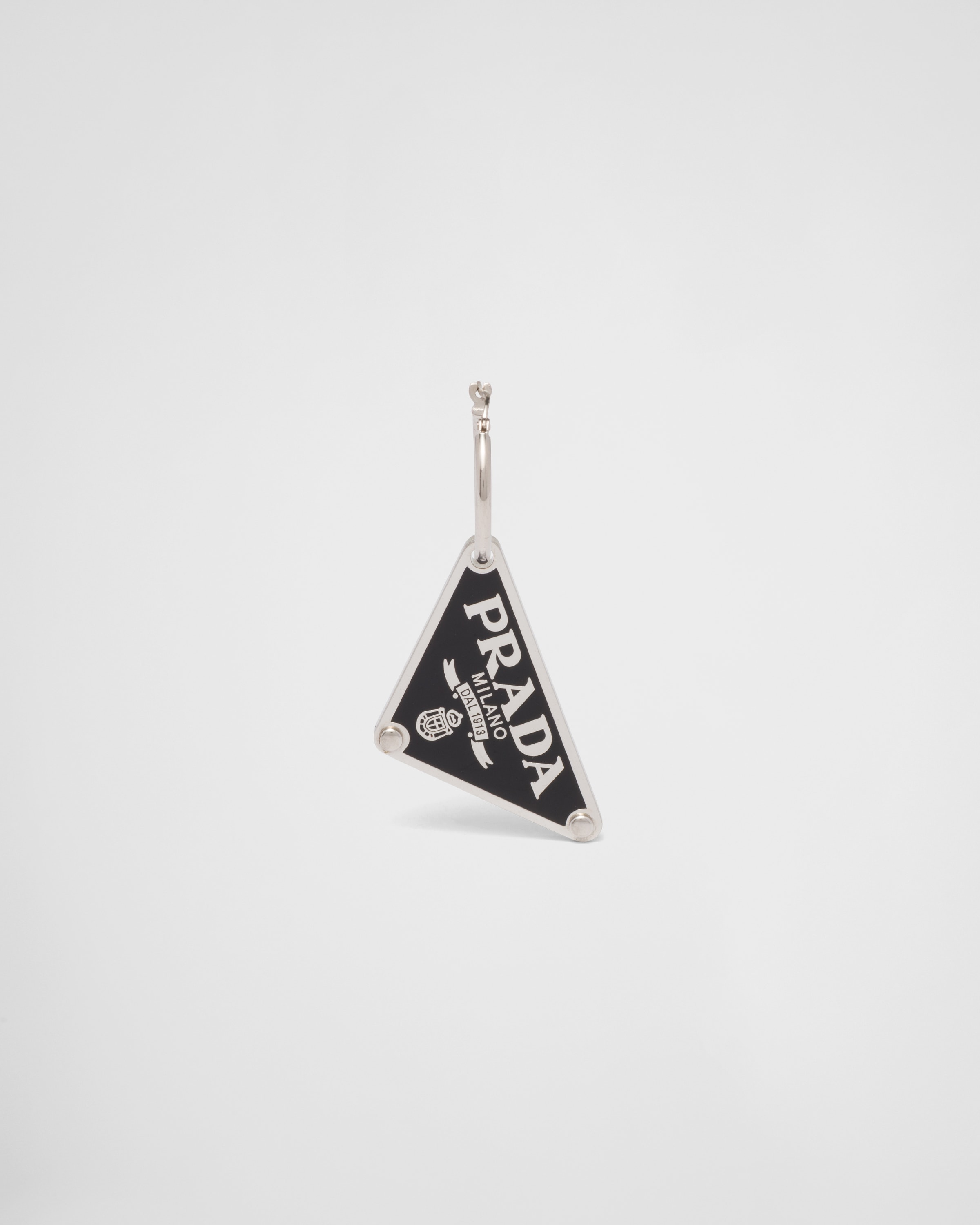 Black Prada Symbole Pendant Right Earring | PRADA