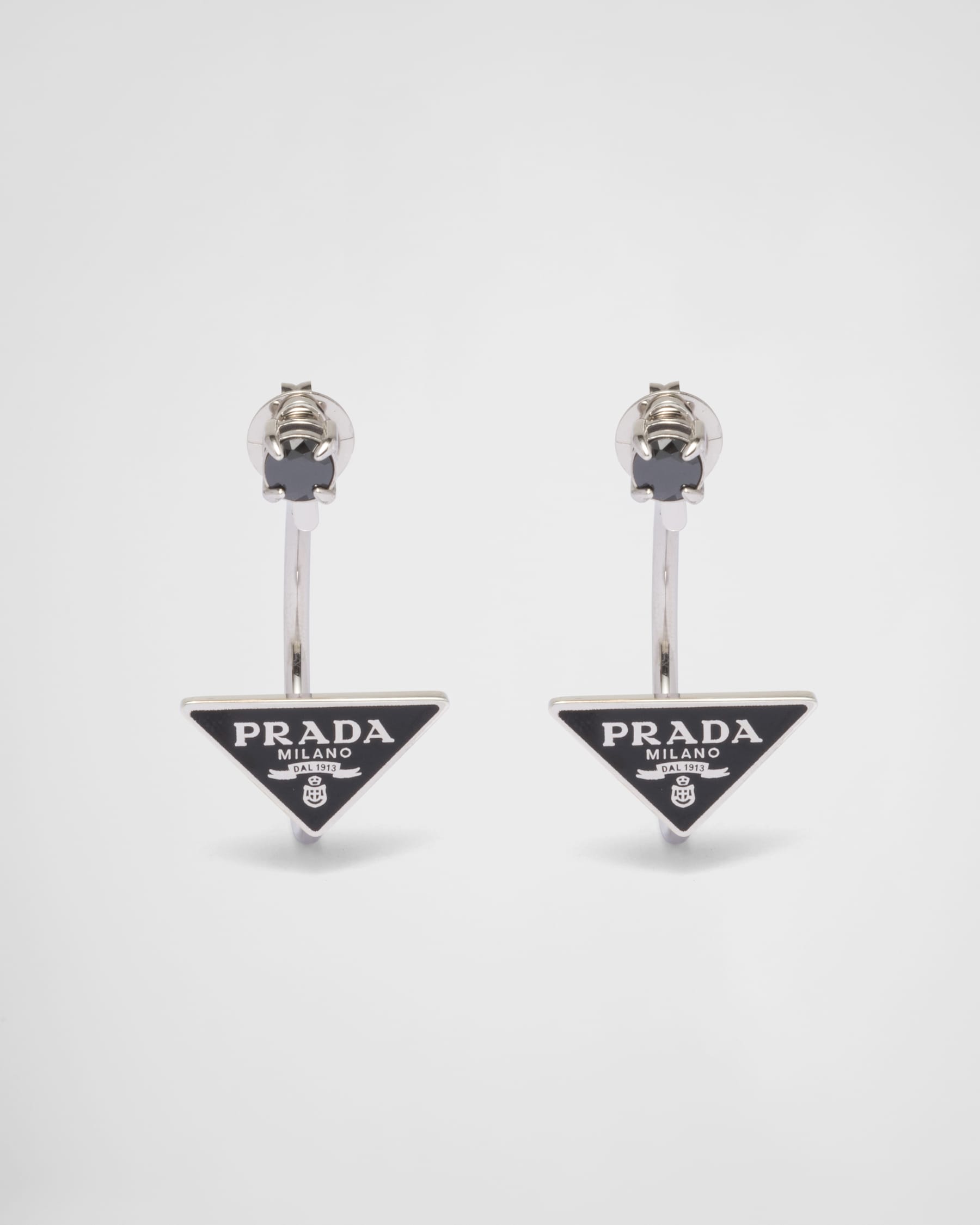 Black/black Diamond Prada Symbole Earrings | PRADA - Malaysia