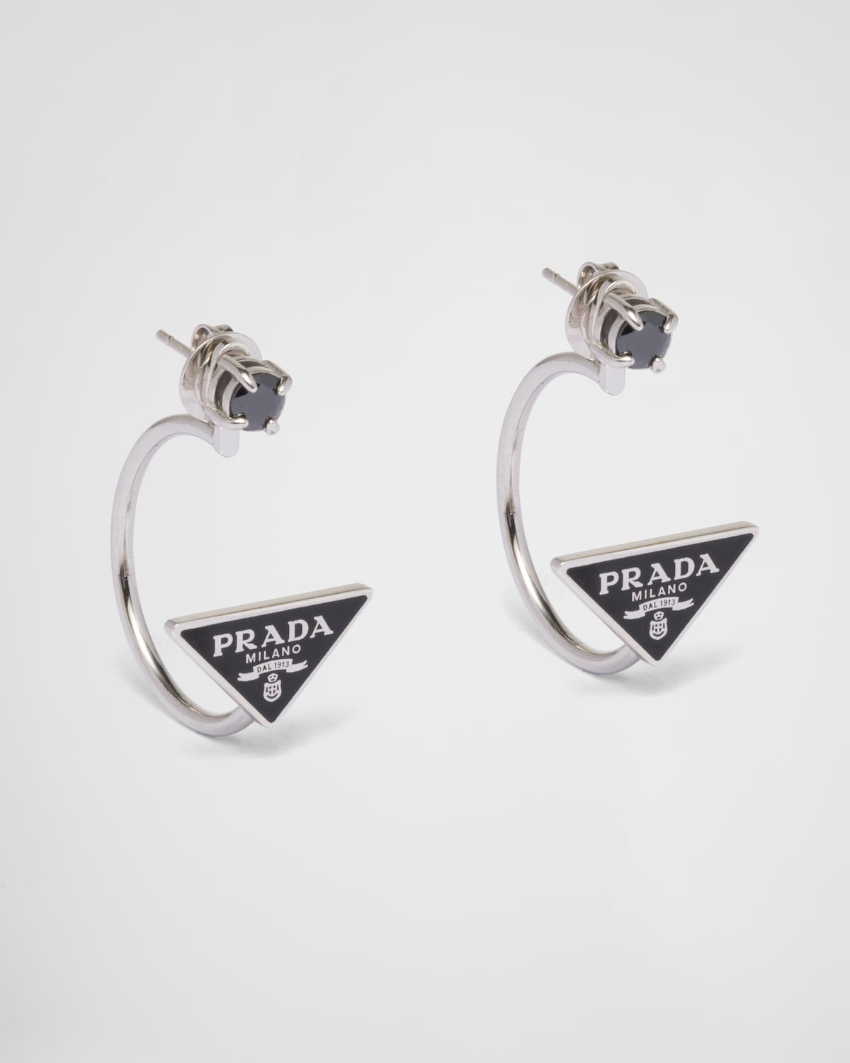 Black/black Diamond Prada Symbole Earrings | PRADA