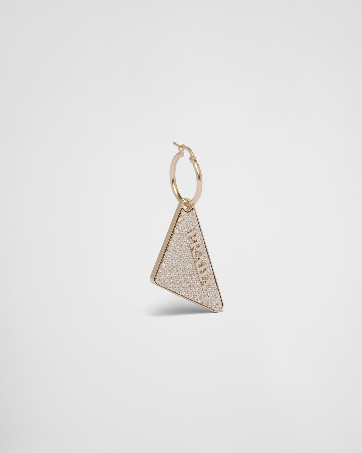 Gold/crystal Crystal Logo Jewels Right Earring | PRADA