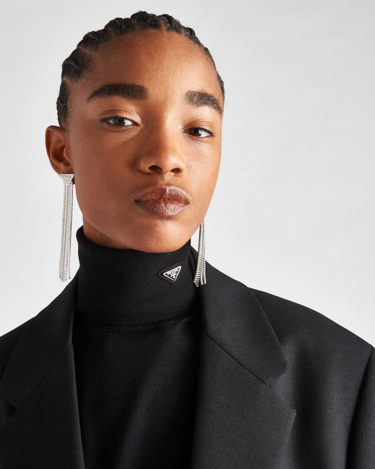 Crystal Crystal Logo Jewels Zirconia Earrings | PRADA