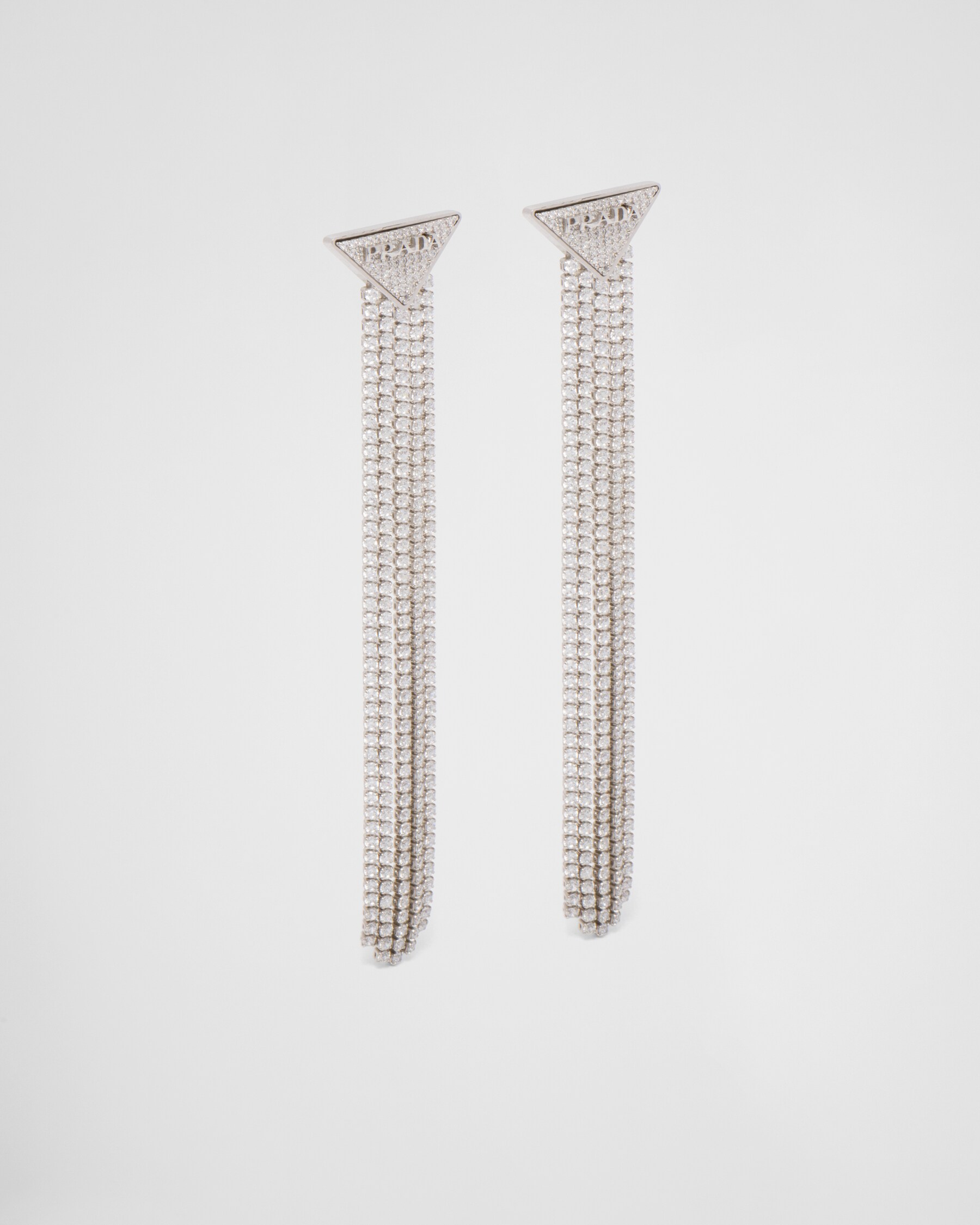 Crystal Crystal Logo Jewels Zirconia Earrings | PRADA