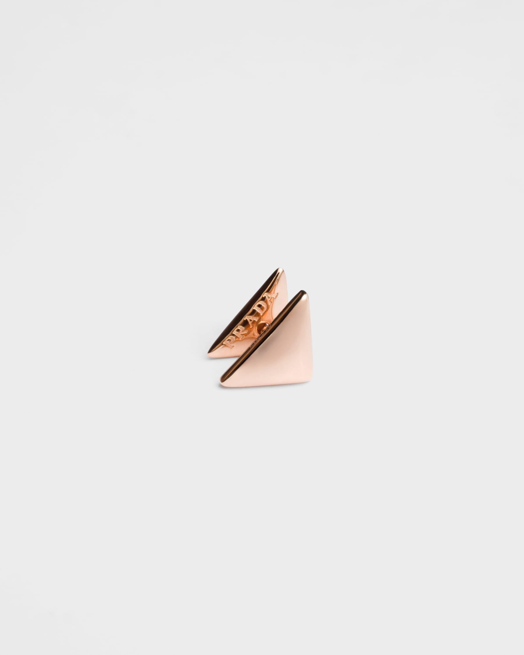 Rose Gold Eternal Gold Nano Triangle Mono Earring In Pink Gold | PRADA