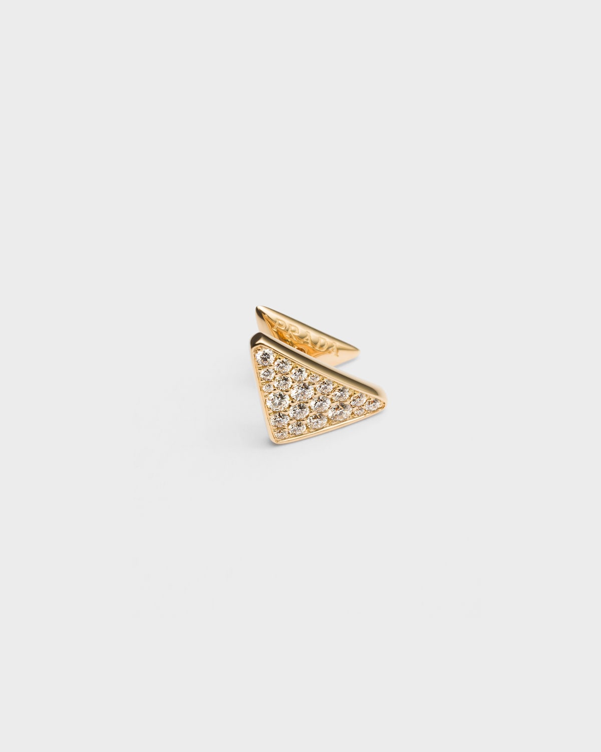Gold/white Eternal Gold Single Earring In Yellow Gold With Diamonds | PRADA