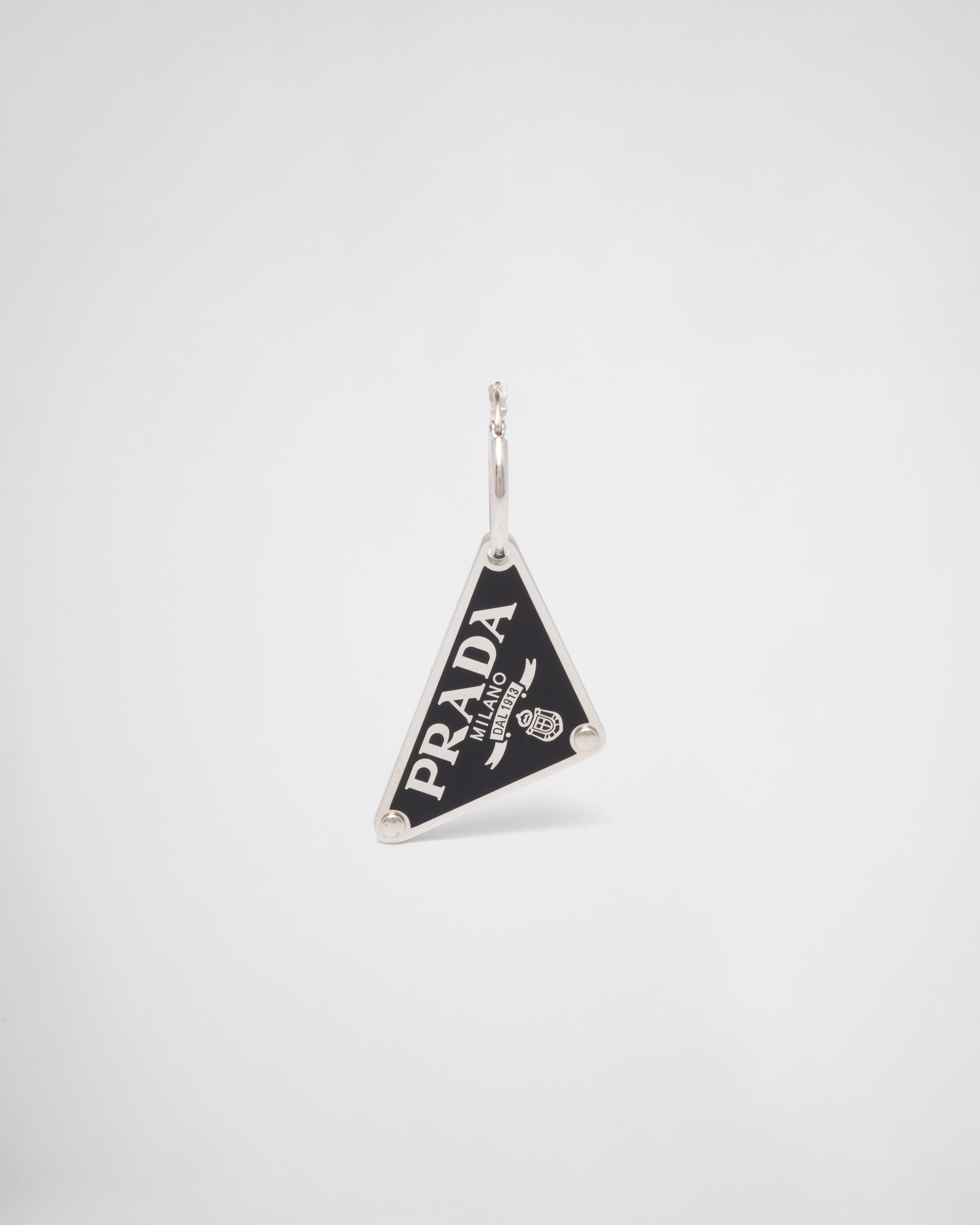 Black Prada Symbole Pendant Left Earring | PRADA
