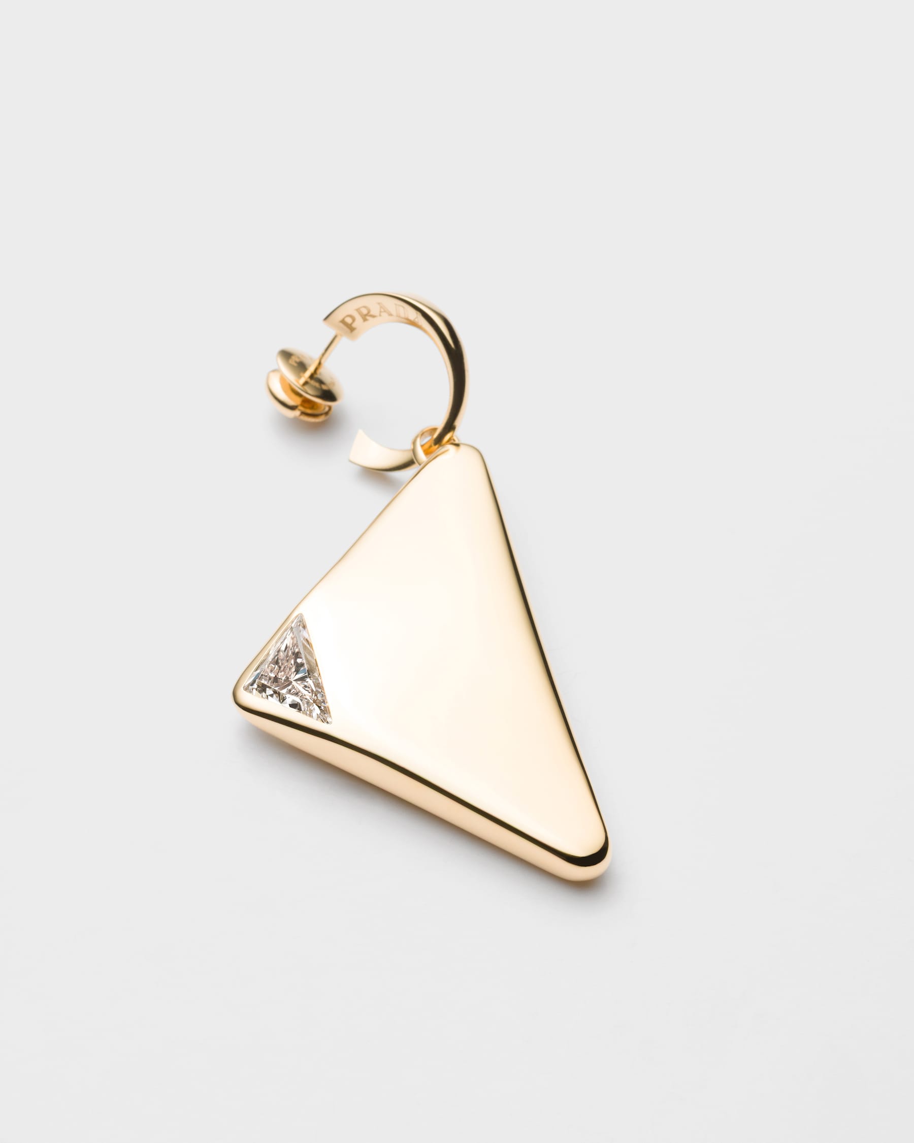 Gold/white Eternal Gold Single Pendant Earring In Yellow Gold And ...