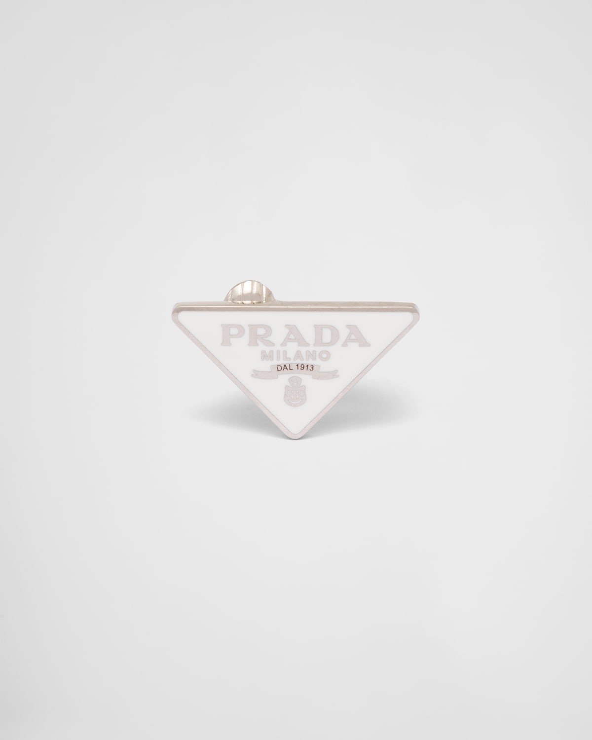 White Prada Symbole Clip Left Earring | PRADA