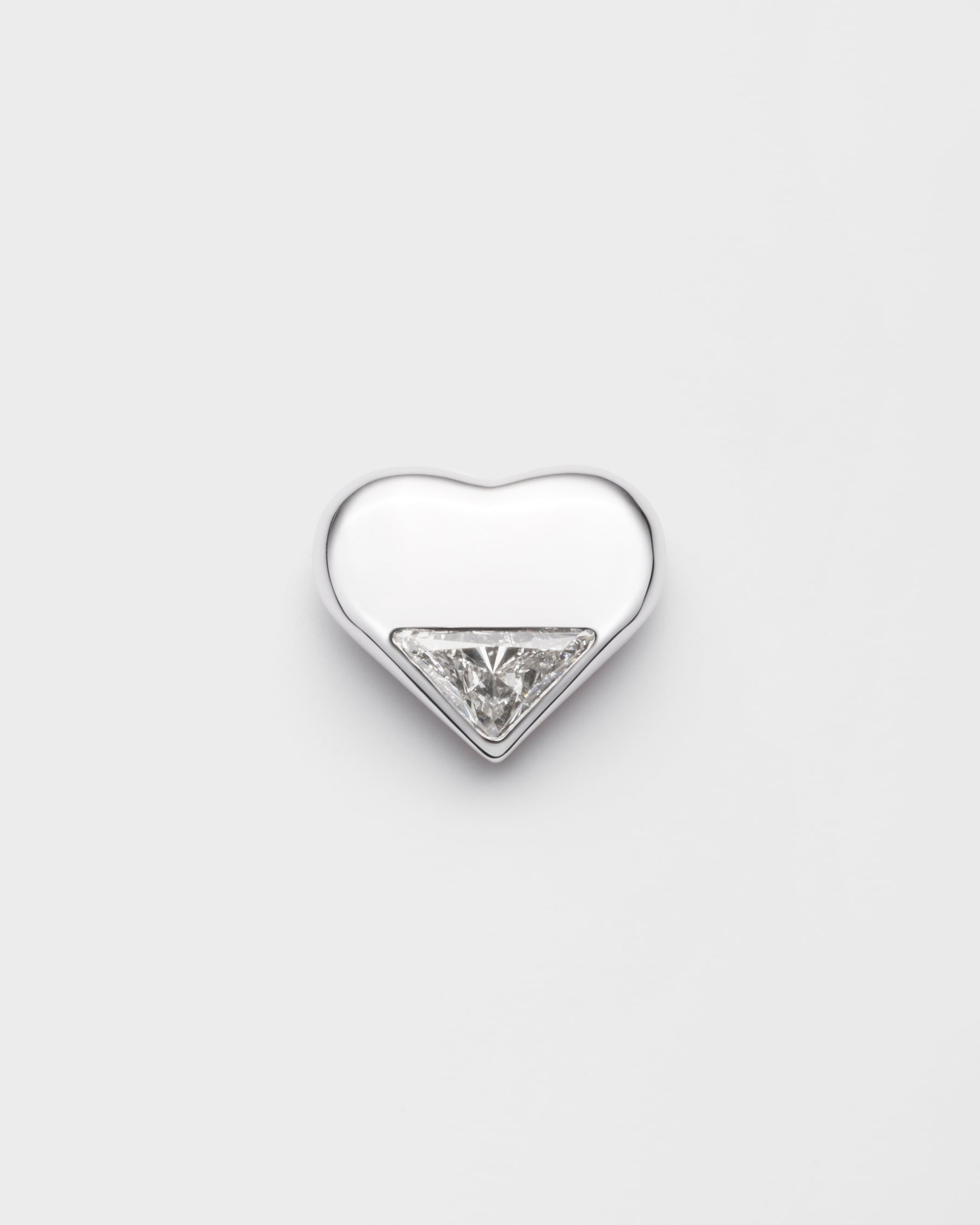 White Gold/ White Eternal Gold Nano Heart Single Earring In White Gold ...
