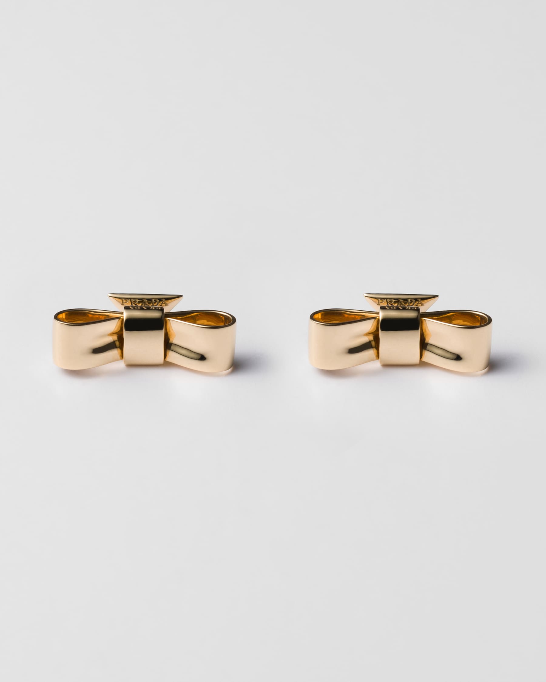 Gold Eternal Gold Bow Earrings - Yellow Gold | PRADA