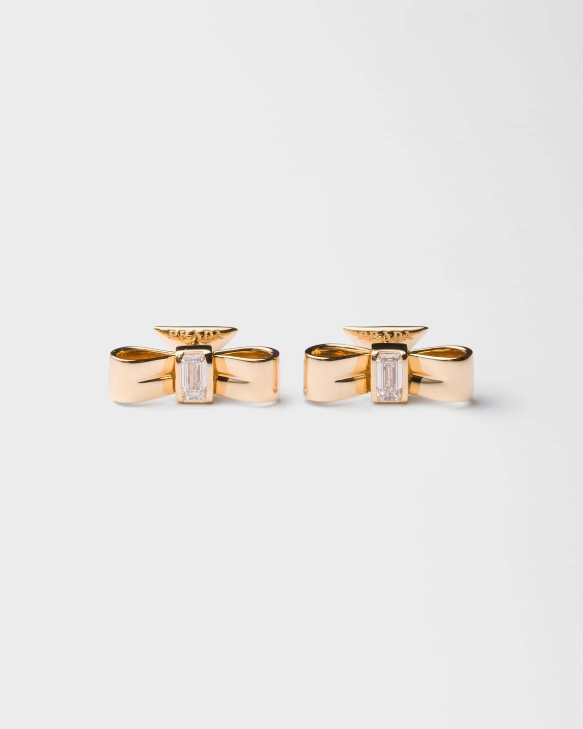 Gold/white Eternal Gold Bow Earrings - Yellow Gold And Laboratory-grown ...