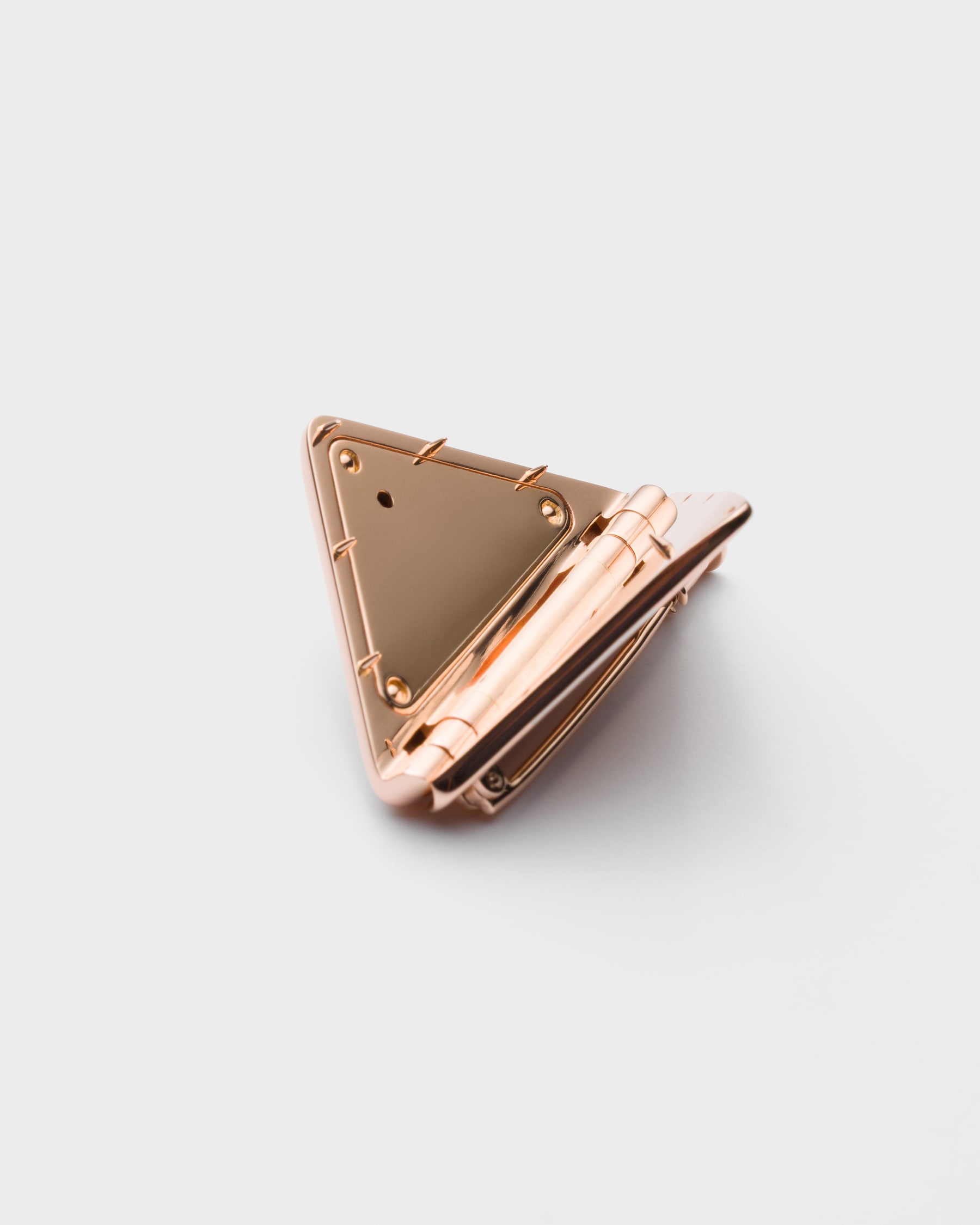 Rose Gold Eternal Gold Small Triangle Brooch In Pink Gold | PRADA