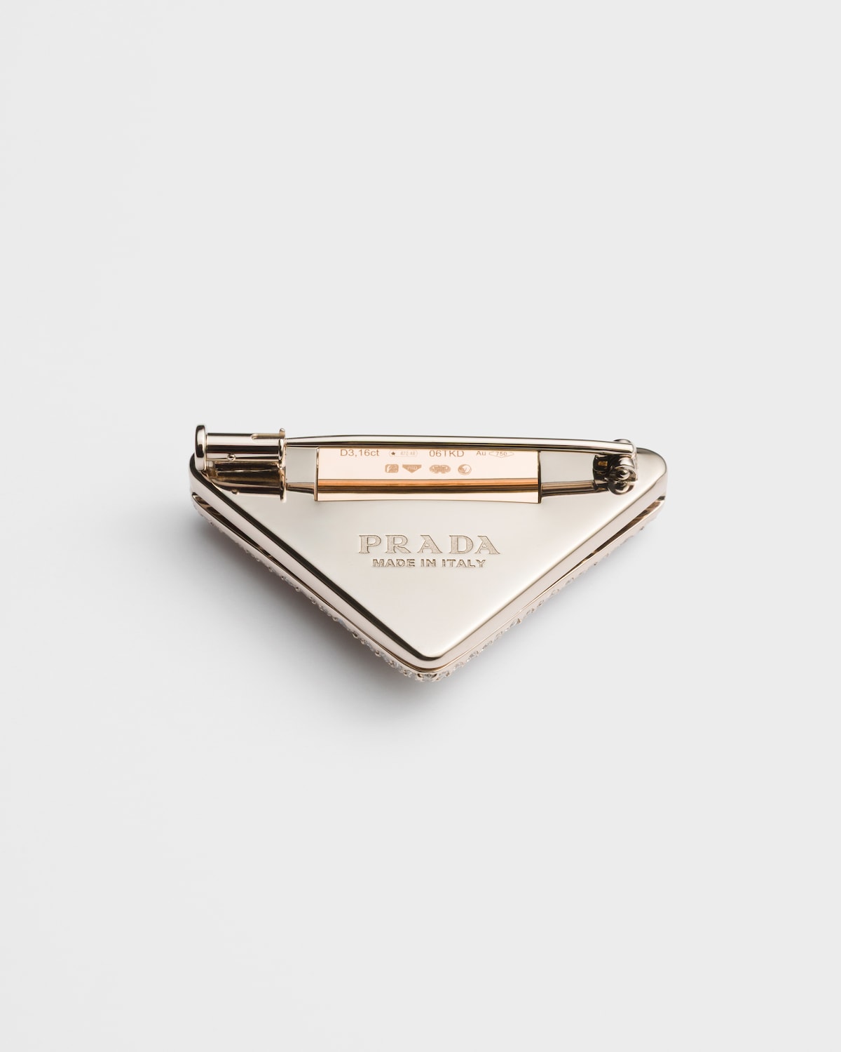 White Gold/ White Eternal Gold Brooch In White Gold With Diamonds | PRADA