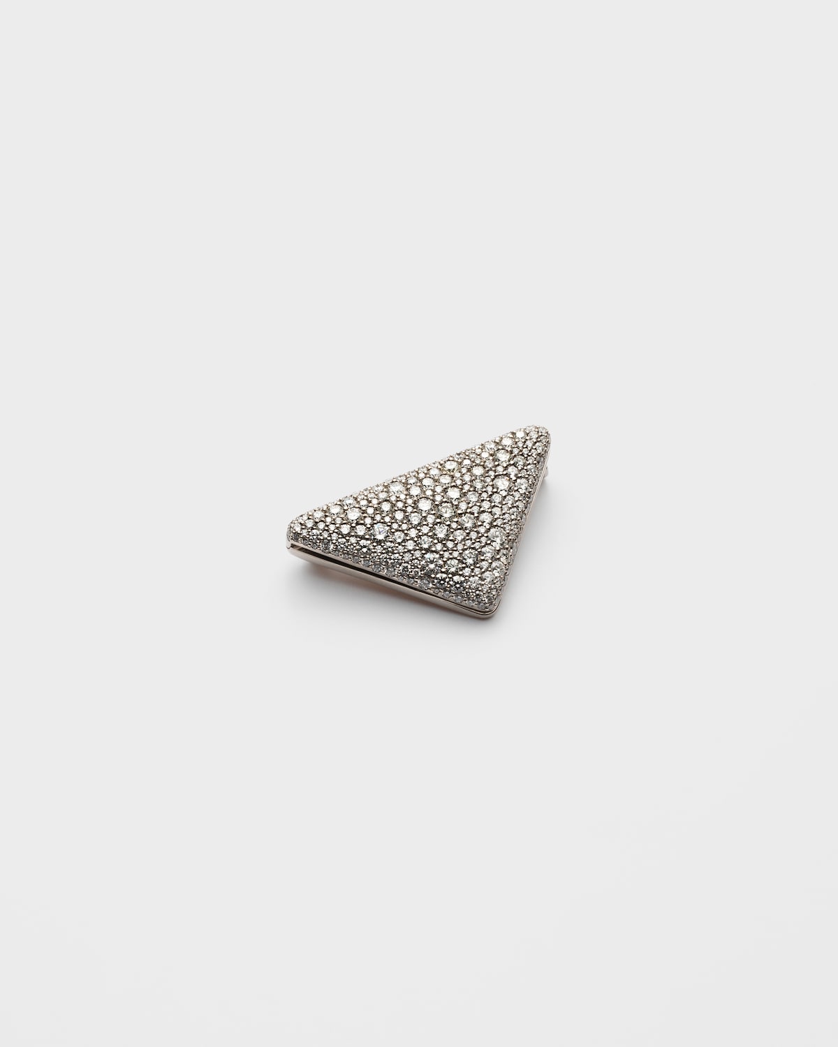 White Gold/ White Eternal Gold Brooch In White Gold With Diamonds | PRADA