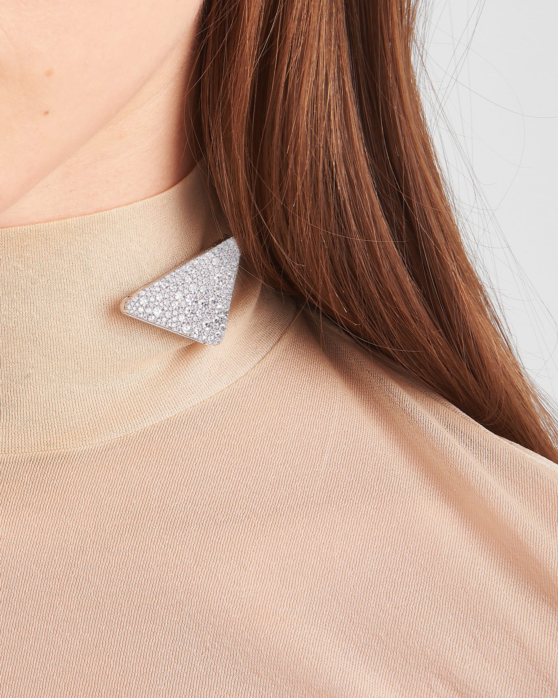 White Gold/ White Eternal Gold Brooch In White Gold With Diamonds | PRADA