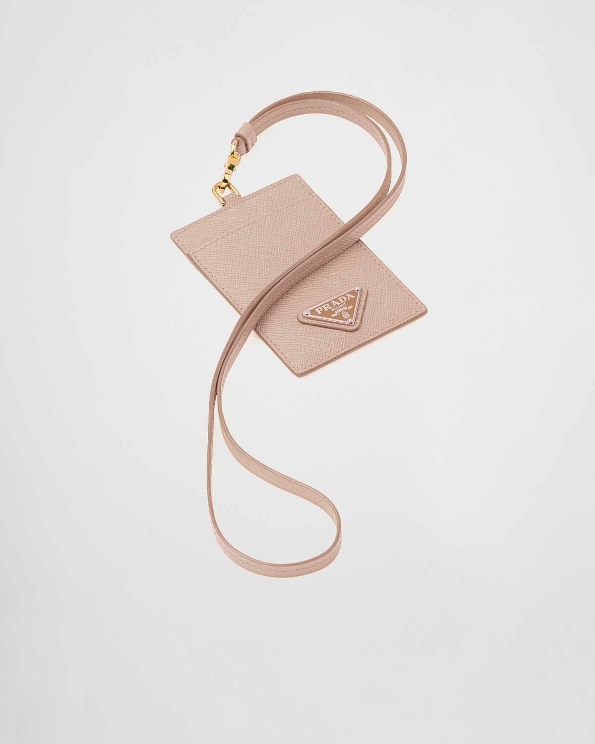 Powder Pink Saffiano Leather Badge Holder | PRADA