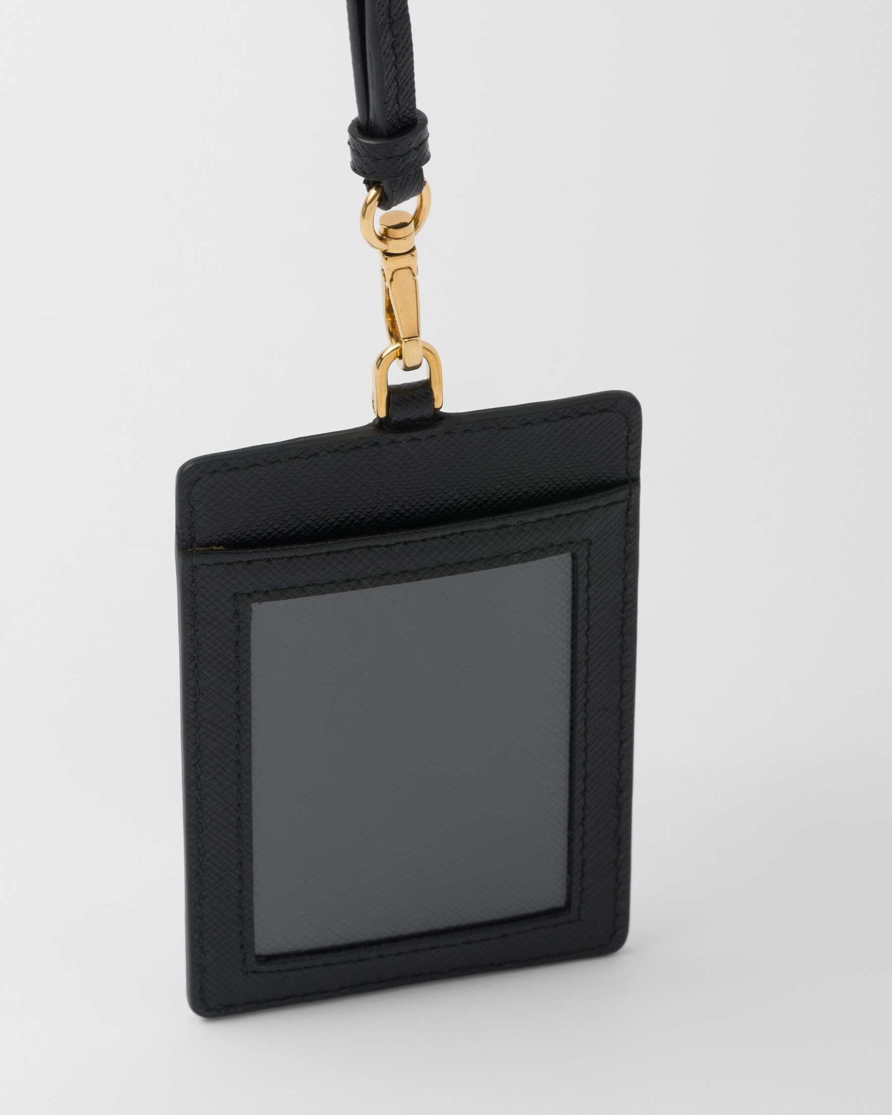 Black Saffiano Leather Badge Holder | PRADA