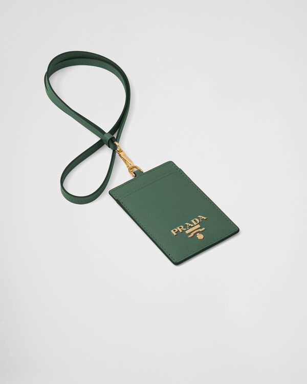 Emerald Green Saffiano Leather Badge Holder | PRADA