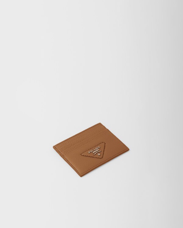 Caramel Leather Card Holder | PRADA
