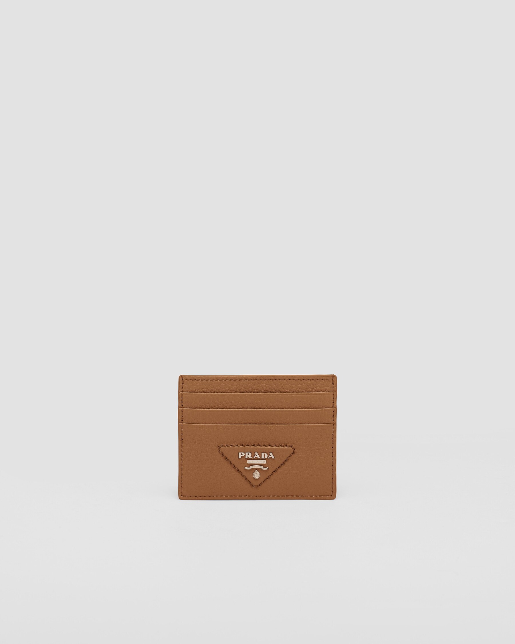 Caramel Leather Card Holder | PRADA