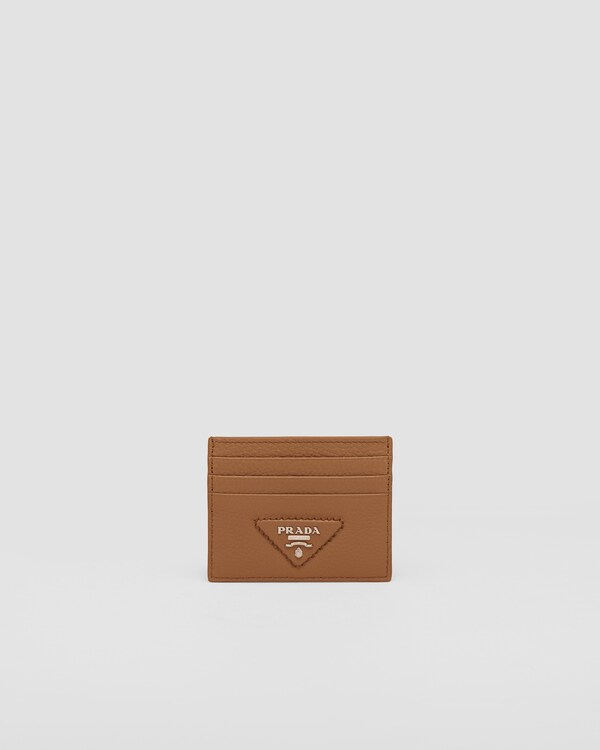 Caramel Leather Card Holder | PRADA