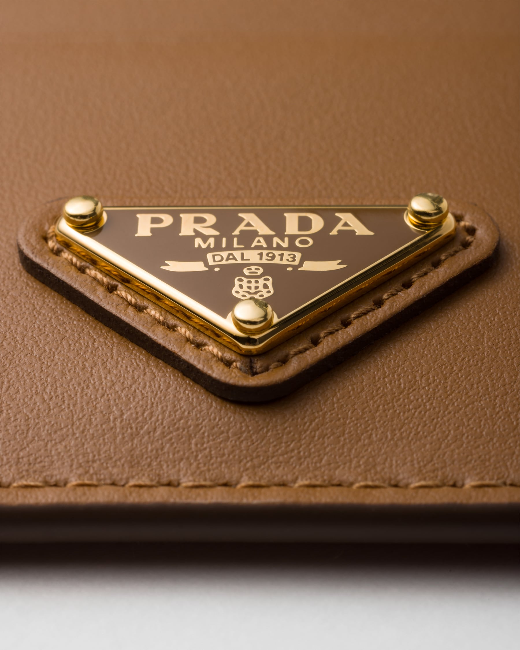 Caramel Leather Card Holder | PRADA