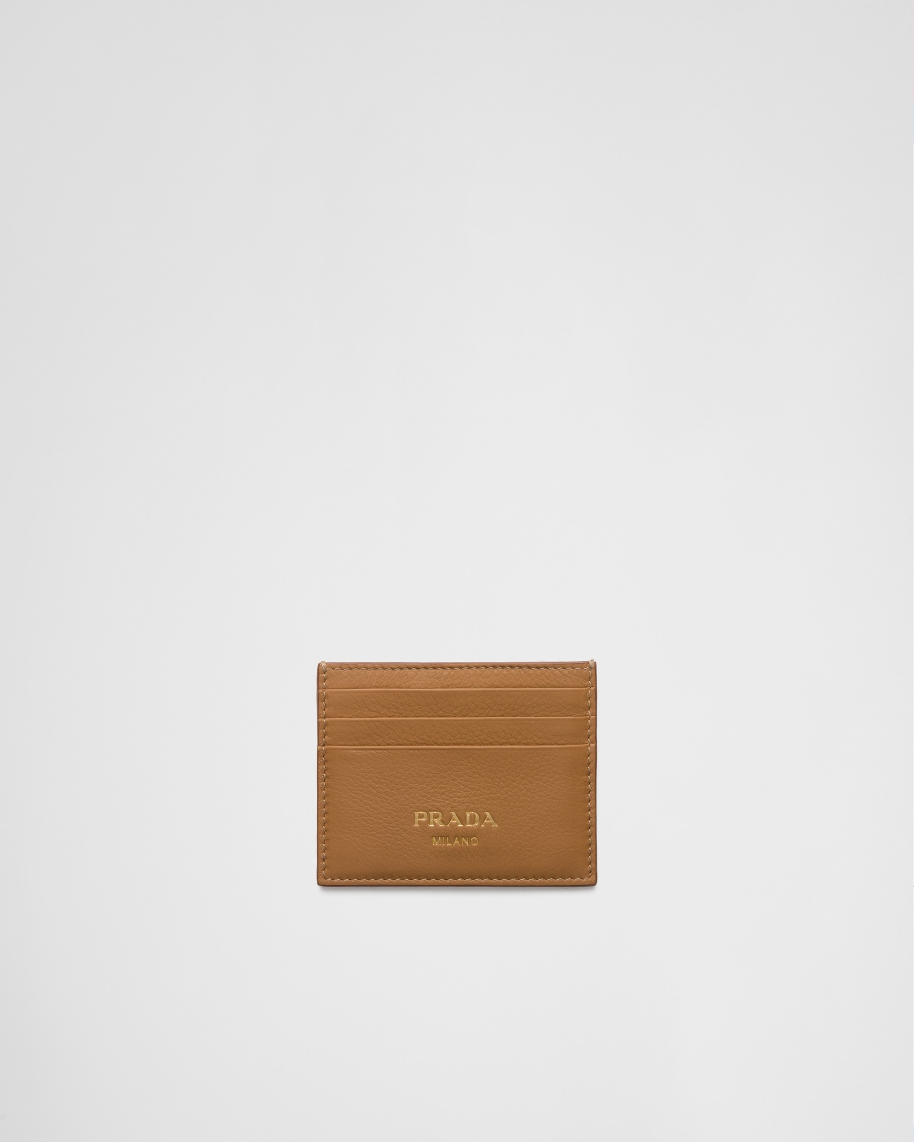 Caramel Leather Card Holder | PRADA