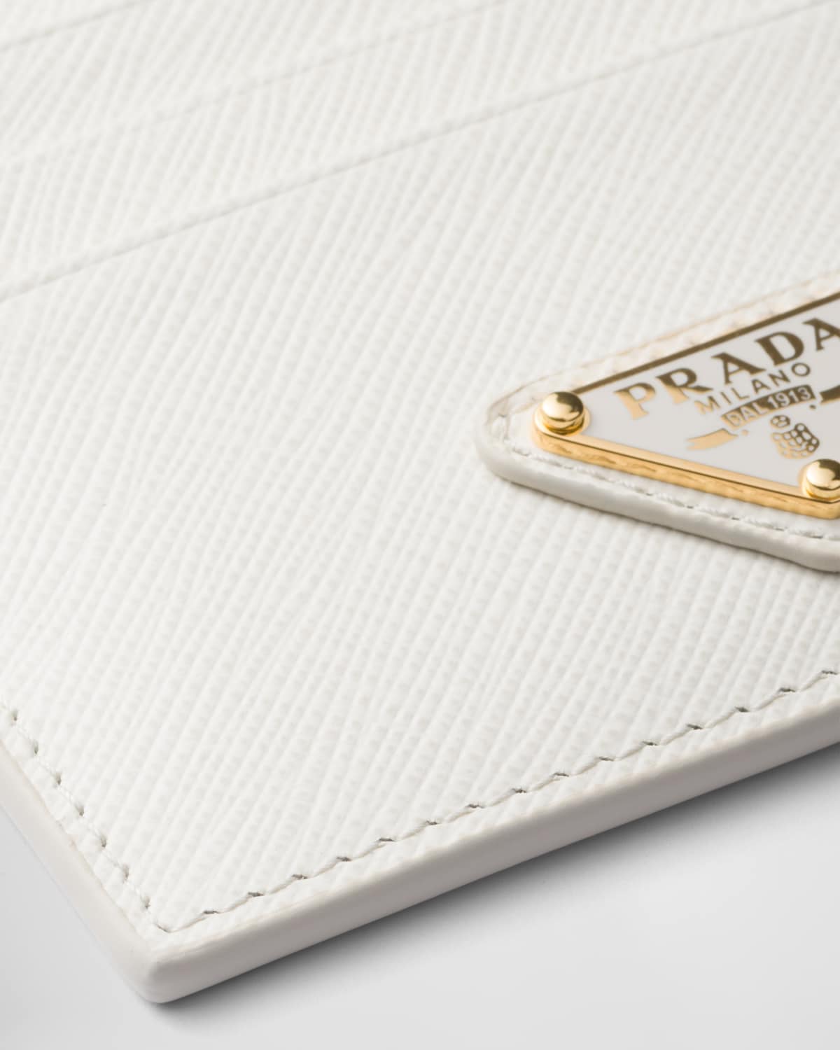 White Saffiano Leather Card Holder | PRADA